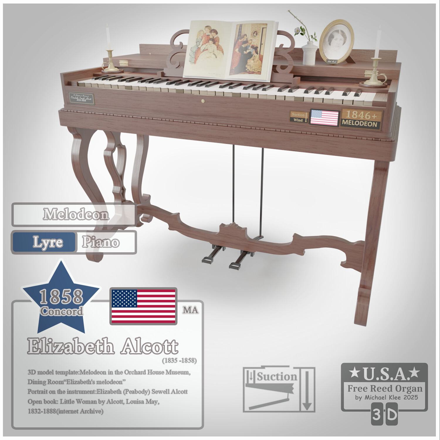 Michael Klee - Beth March - Little Woman (Elizabeth Sewall Alcott) - Melodeon