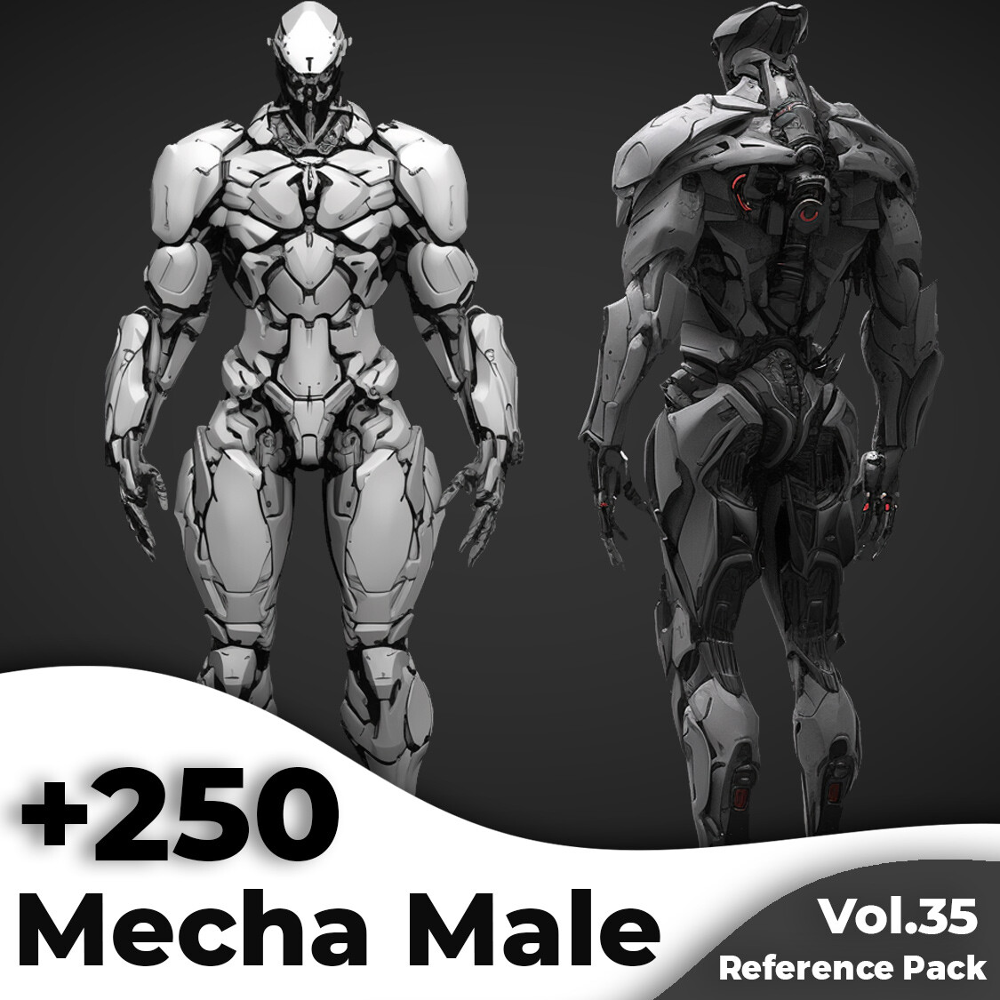 3D Head Sculpt References in 4K - Tika Art - +250 Mecha Male Reference ...