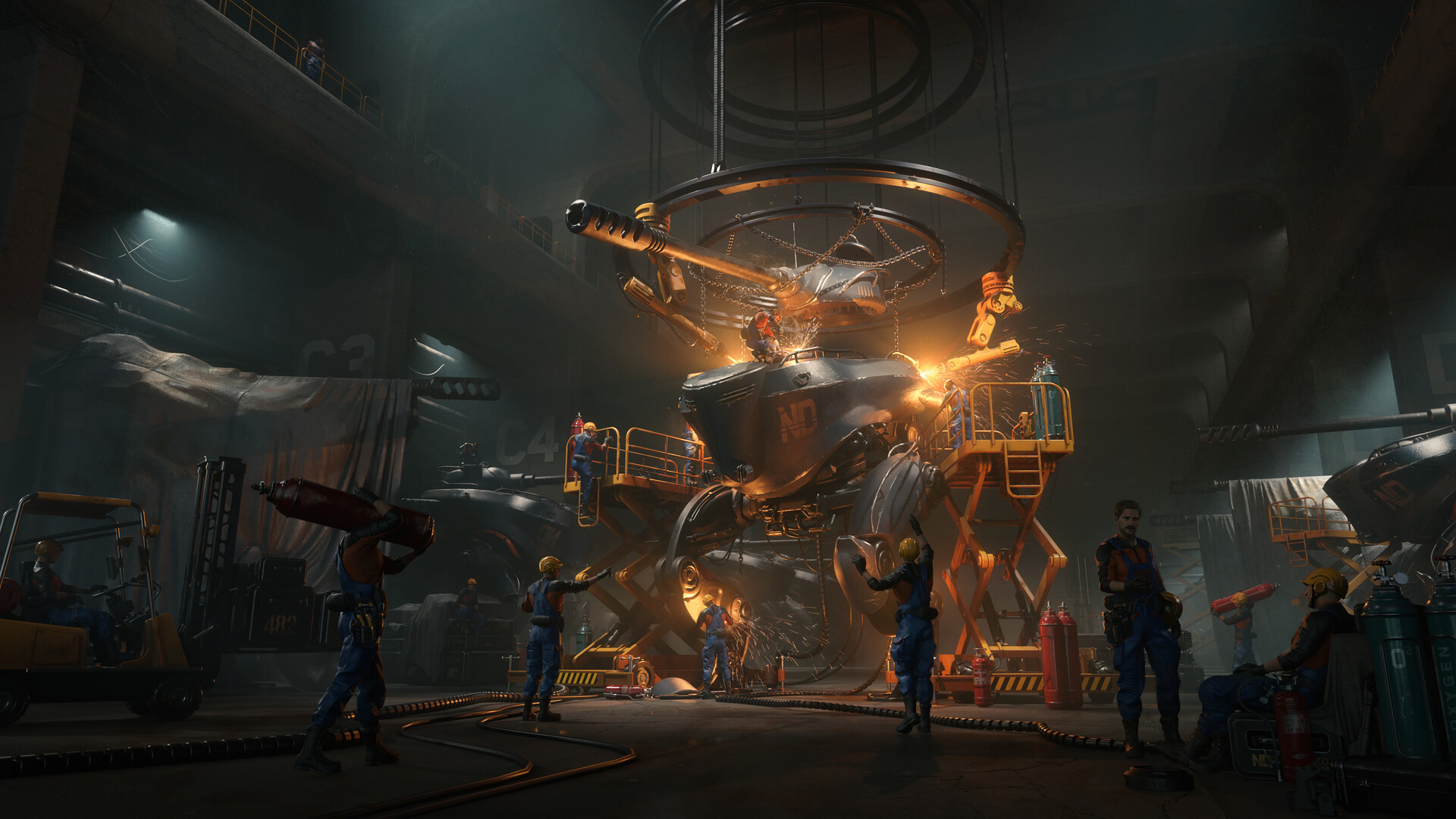 ArtStation - Hangar 12 — Sci-Fi Mech Bay Environment