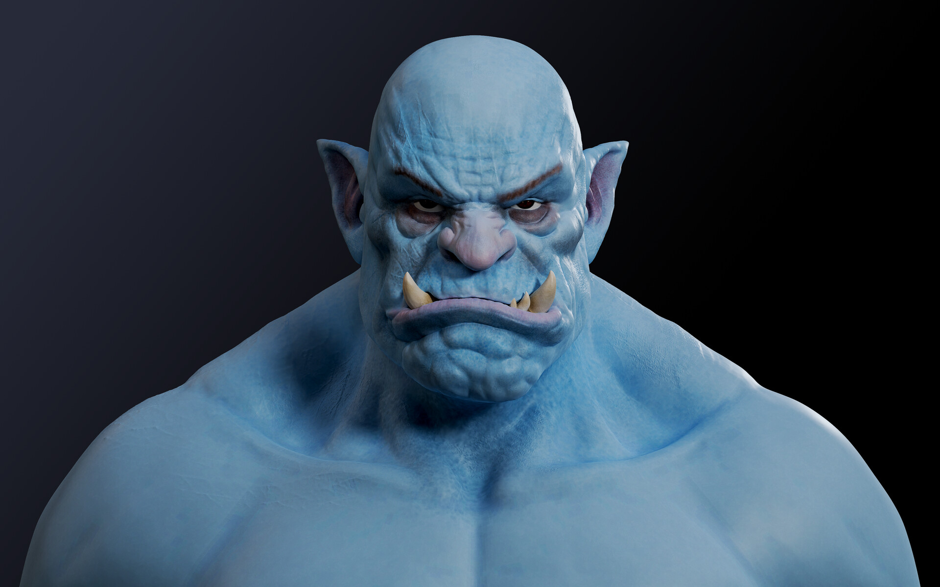 ArtStation - Snow Orc Portrait