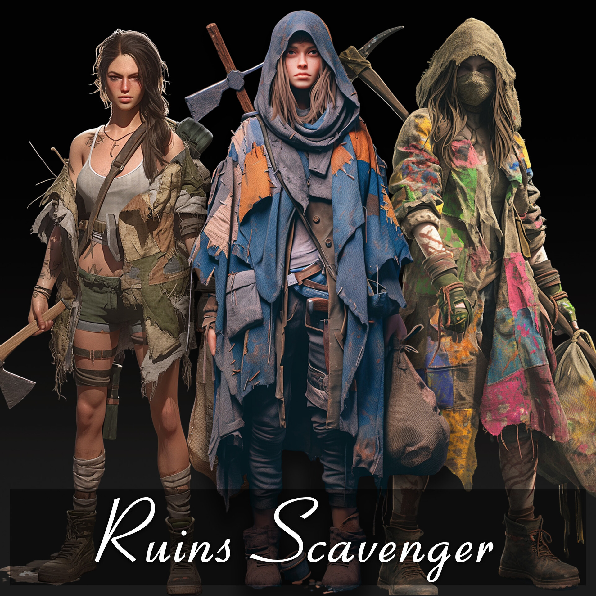 ArtStation - 250 Female Ruins Scavenger (Full Body) - Character ...