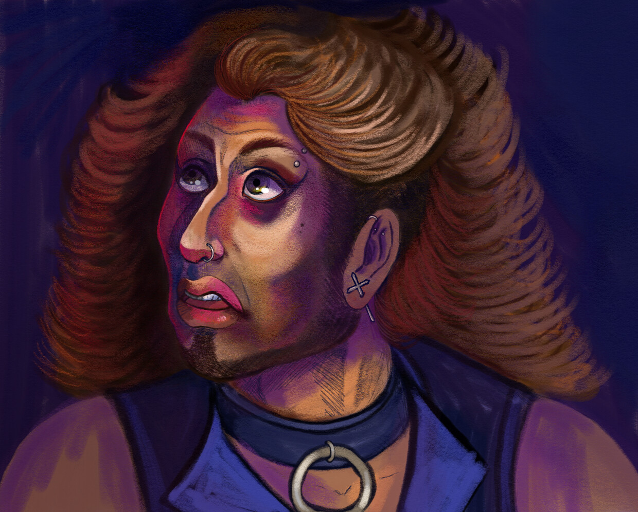 ArtStation - Man with 80s hair