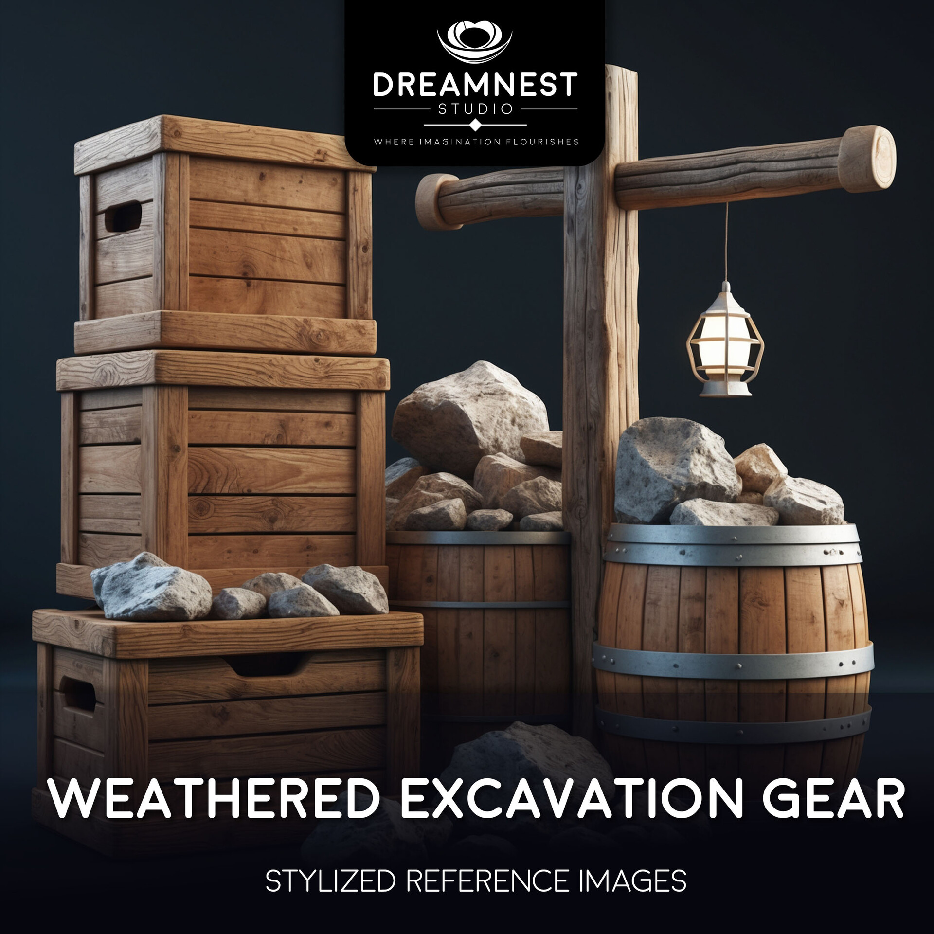 ArtStation - Weathered Excavation Gear-2k-Stylized Reference Images