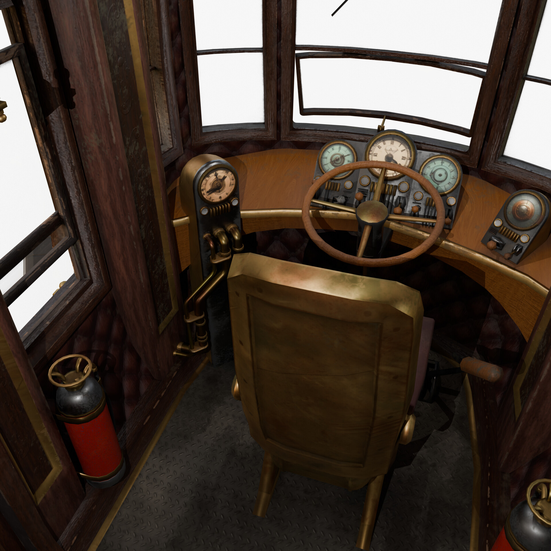 steampunk car interior