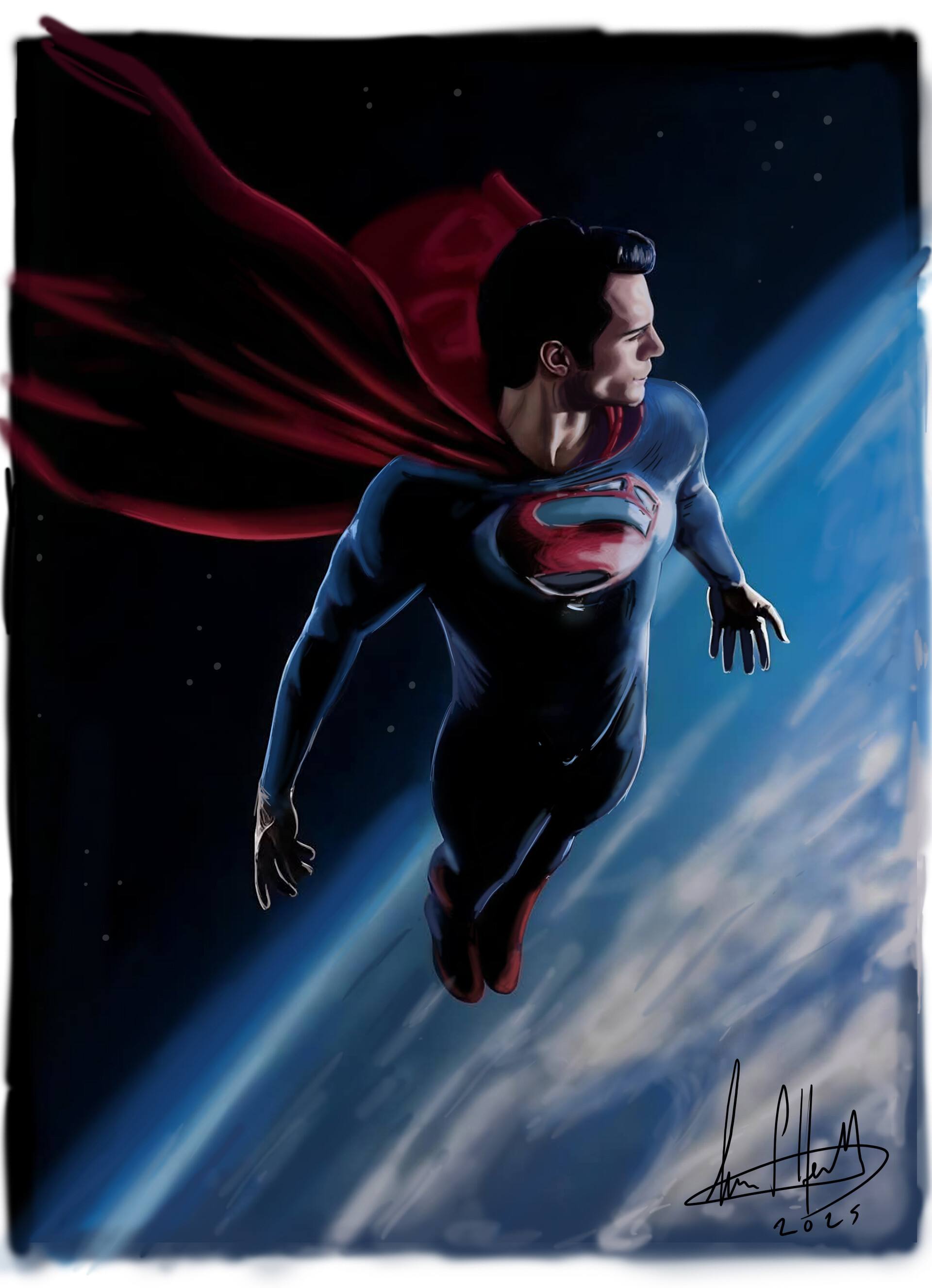 superman floating