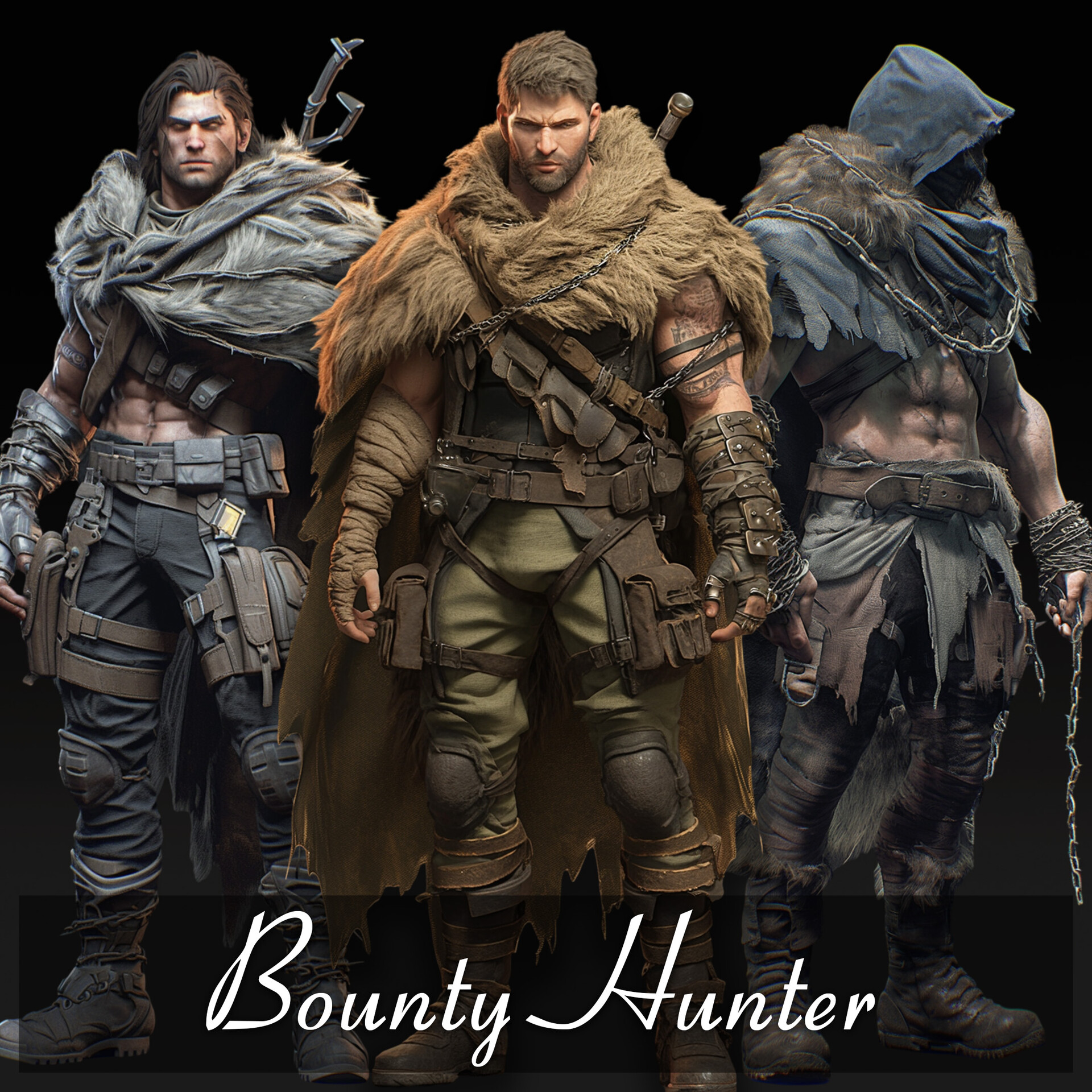 ArtStation - 250 Male Bounty Hunter (Full Body) - Character Reference ...