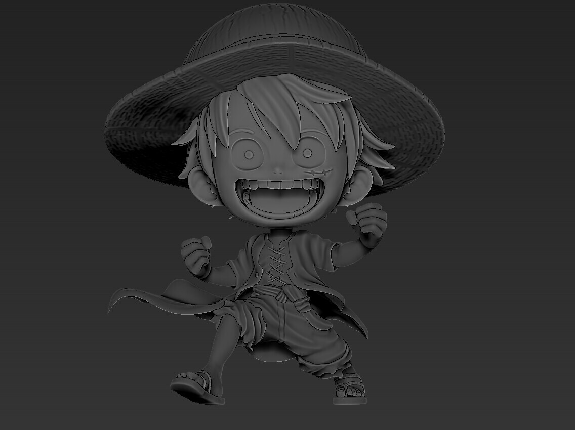 drawing 3d luffy