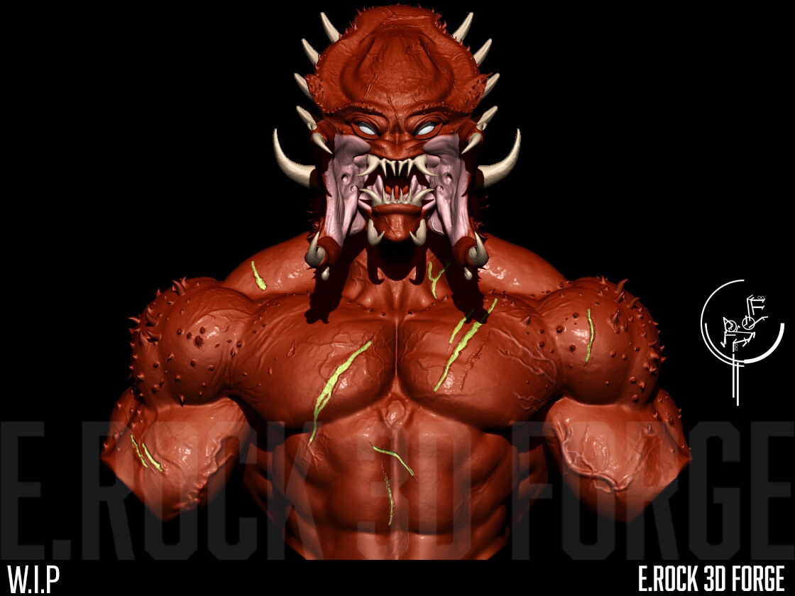 EROCK 3D FORGE - Concept Bust - Predator Inspired