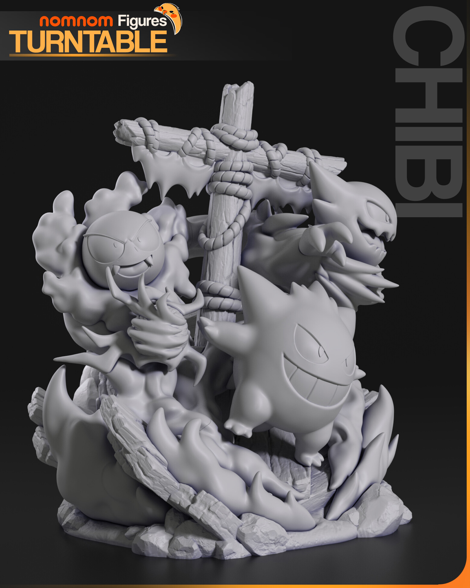 NomNom Figures - Chibi Ghost Pokemon Diorama