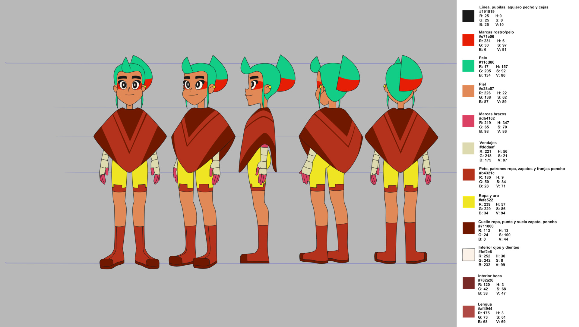 ArtStation - "Hit Hard, Hara!" Characters Turnaround Sheets