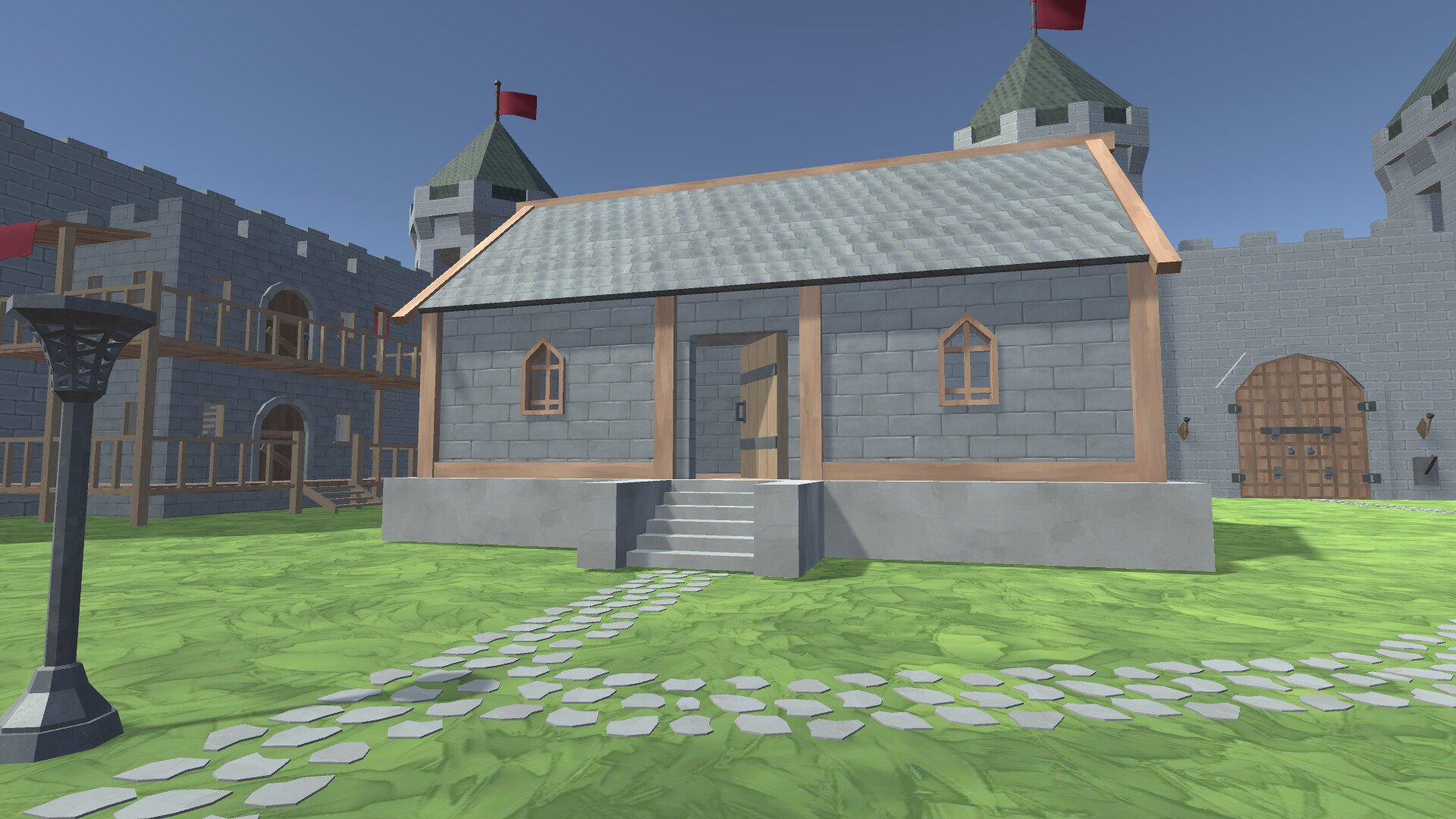 Blue Polygon - Lowpoly Castle 01