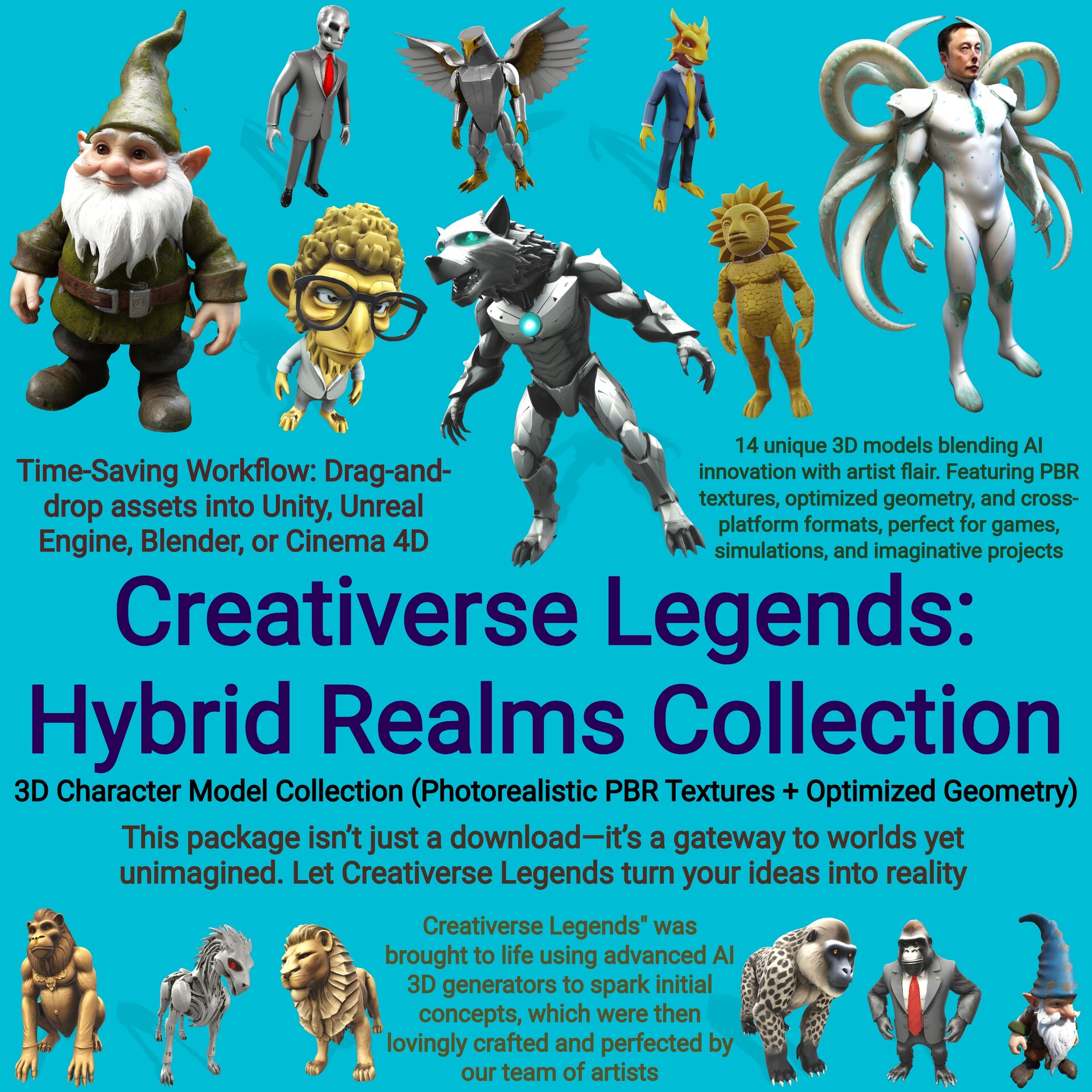 ArtStation - Creativerse Legends: Hybrid Realms Collection 3D Model