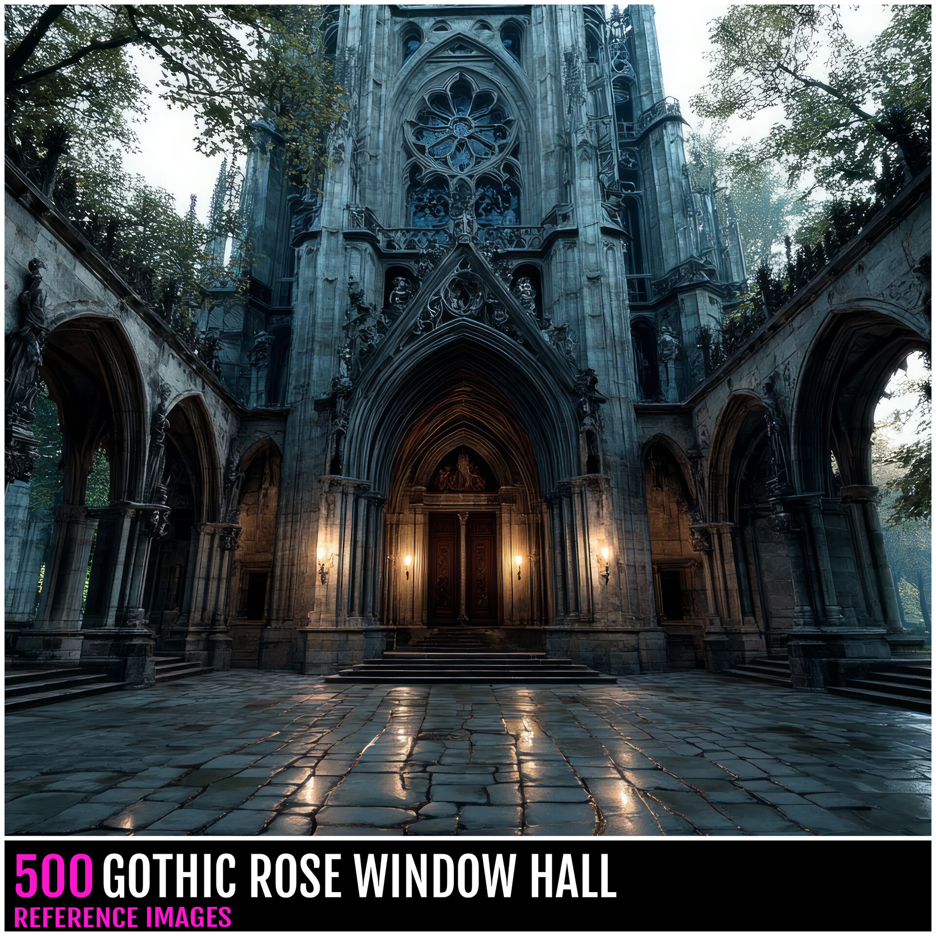 ArtStation - 500 GOTHIC ROSE WINDOW HALL
