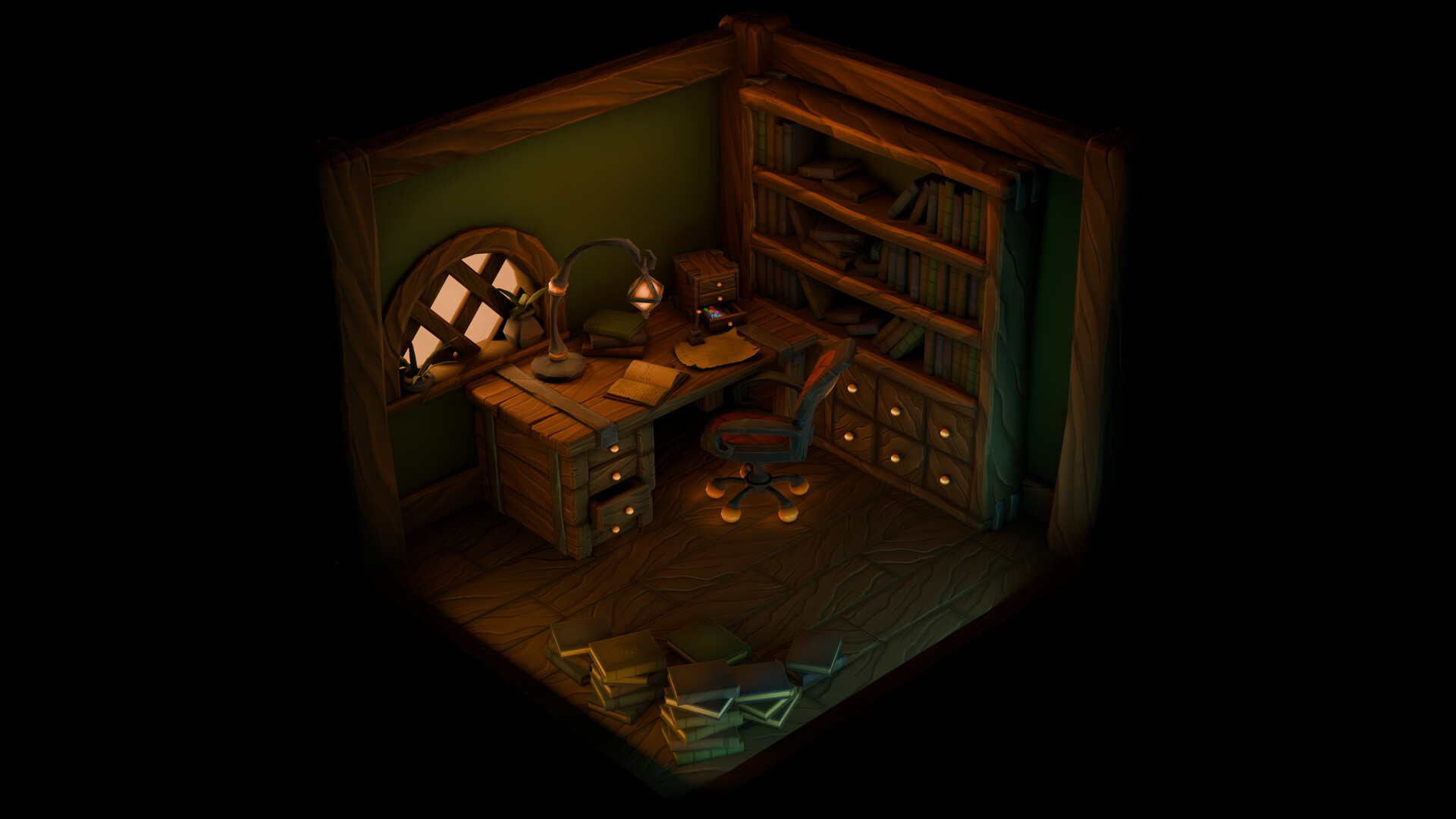 ArtStation - Fantasy Study Room