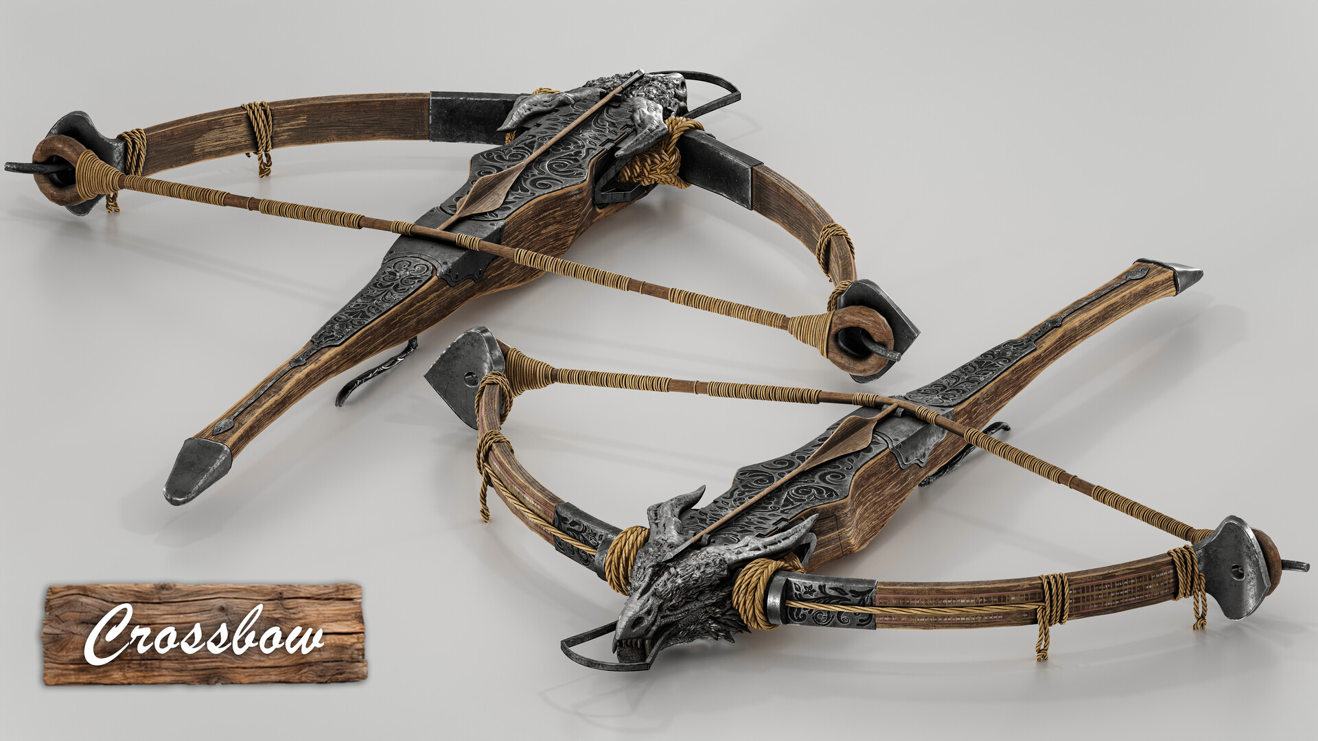 vaibhav jain - Crossbow – Dragon (3D Weapon Concept & Game Asset)