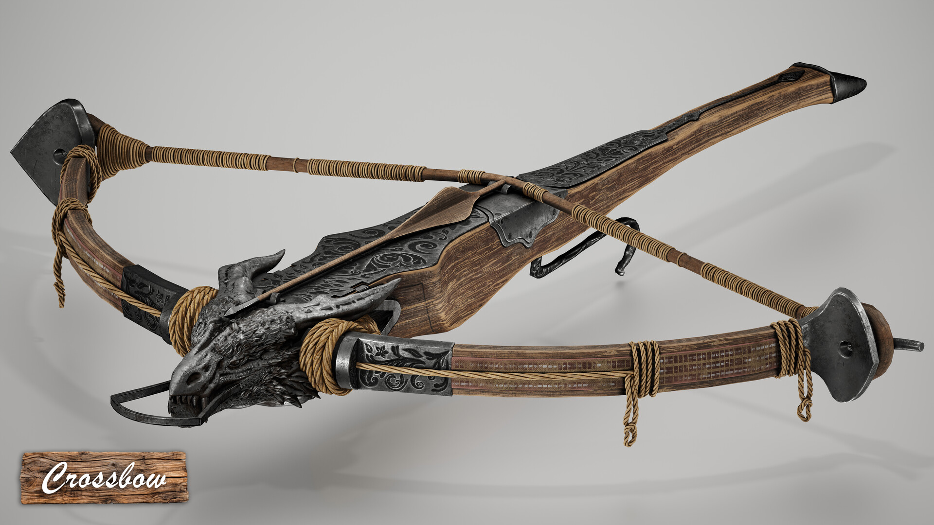 vaibhav jain - Crossbow – Dragon (3D Weapon Concept & Game Asset)