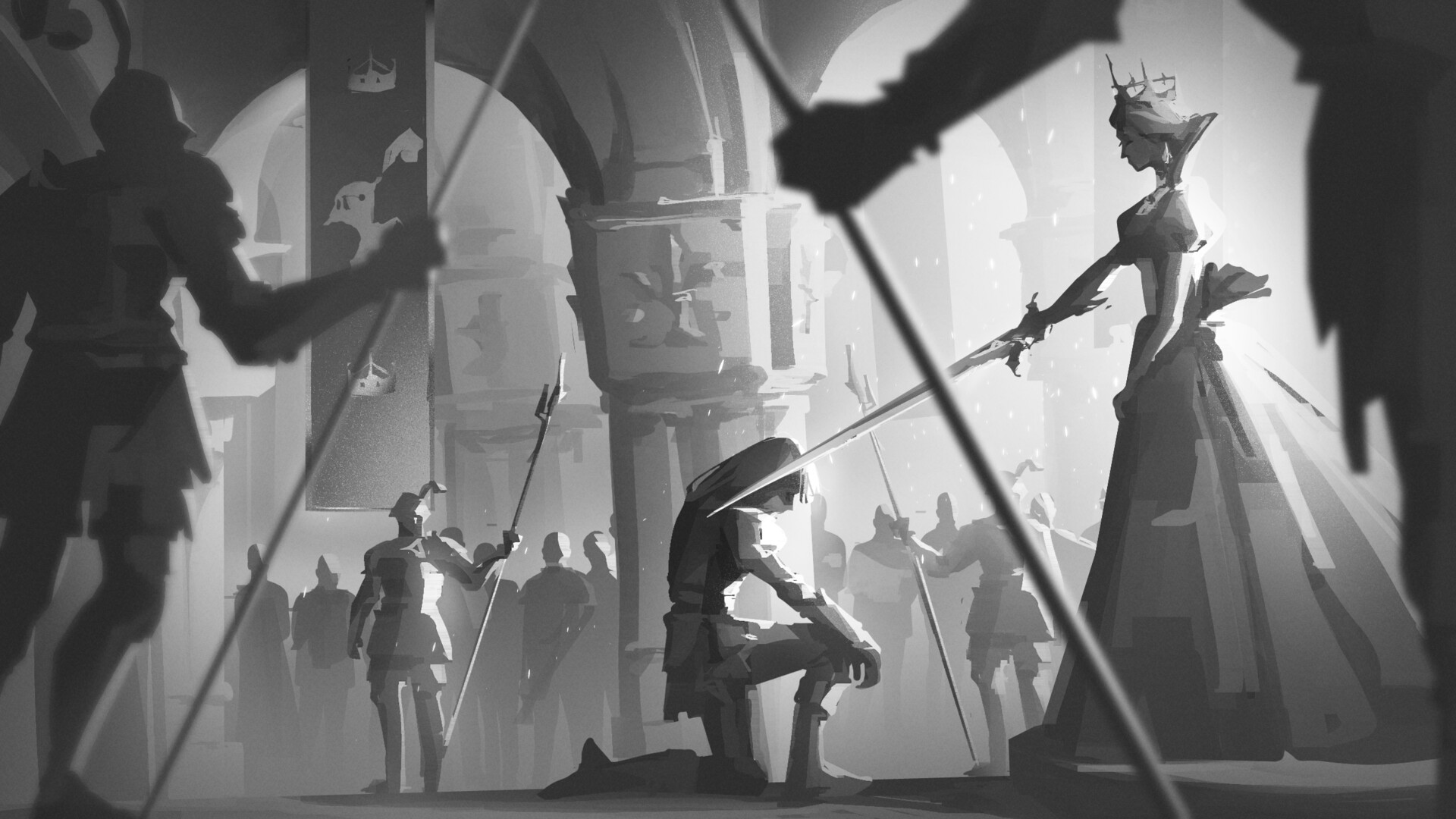 ArtStation - Composition practice: The Knighting Ceremony