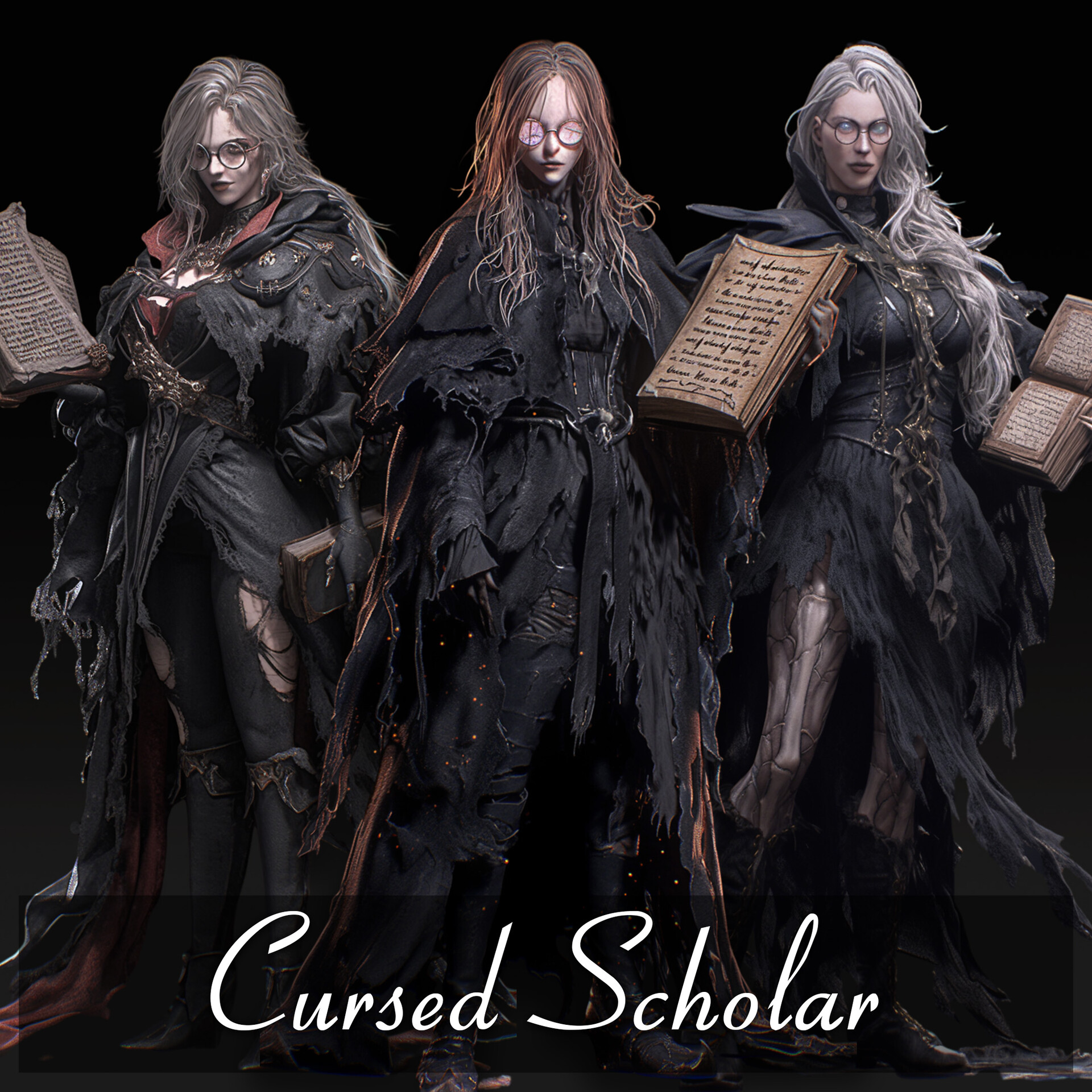ArtStation - 500 Fantasy Female Cursed Scholar (Full Body) - Character ...