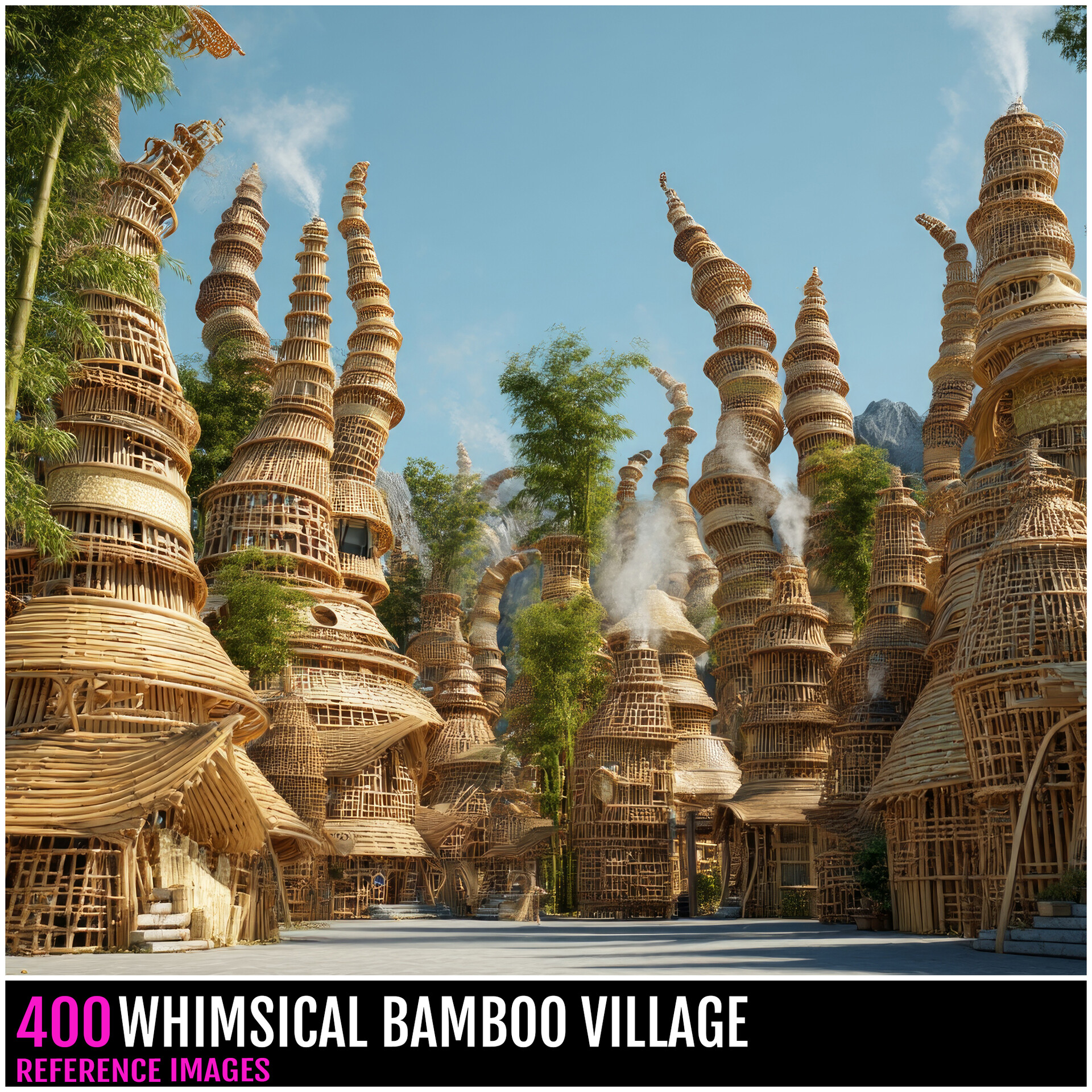 ArtStation - 400 WHIMSICAL BAMBOO VILLAGE