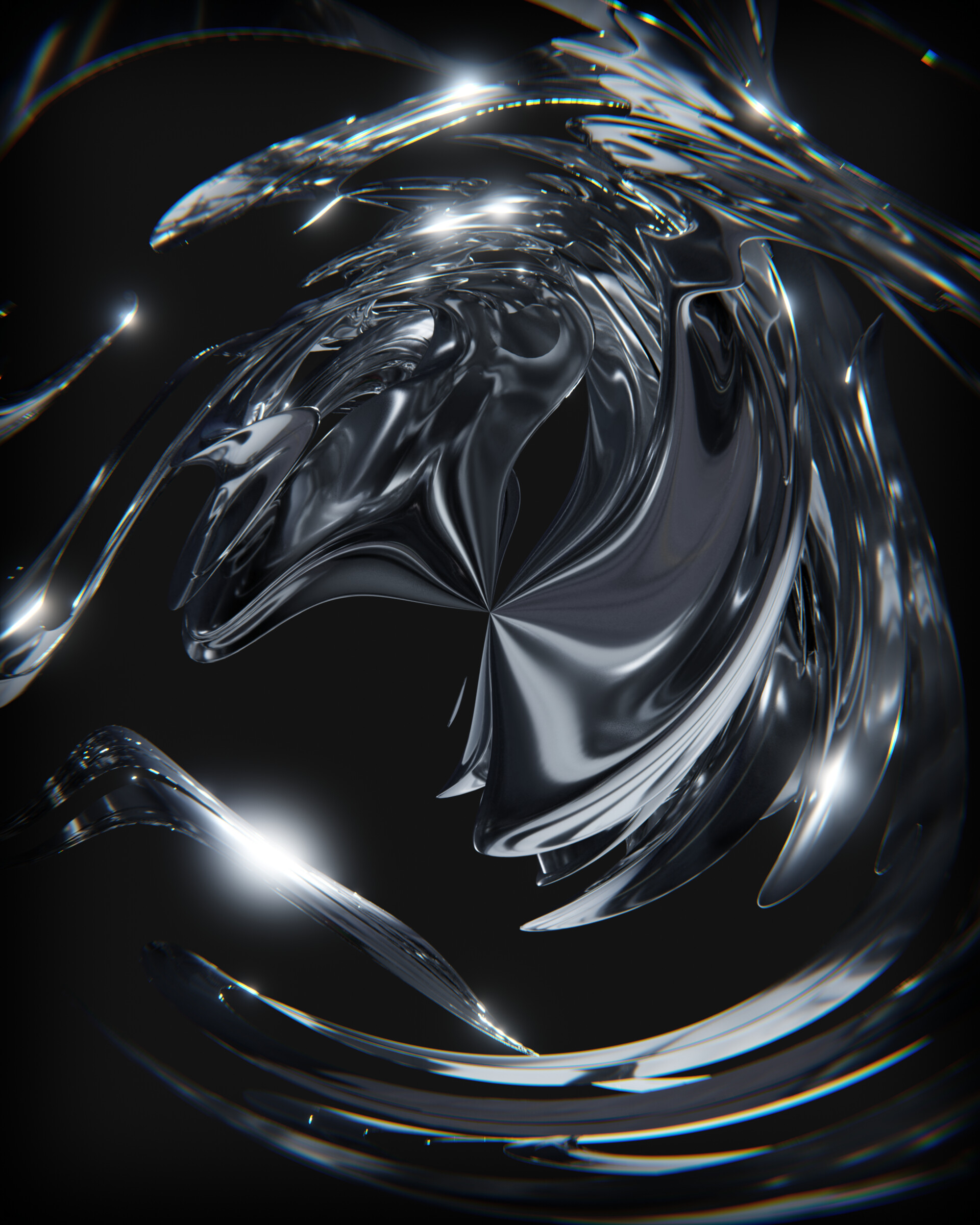 ArtStation - Abstract Metal Rings-Blender Practise