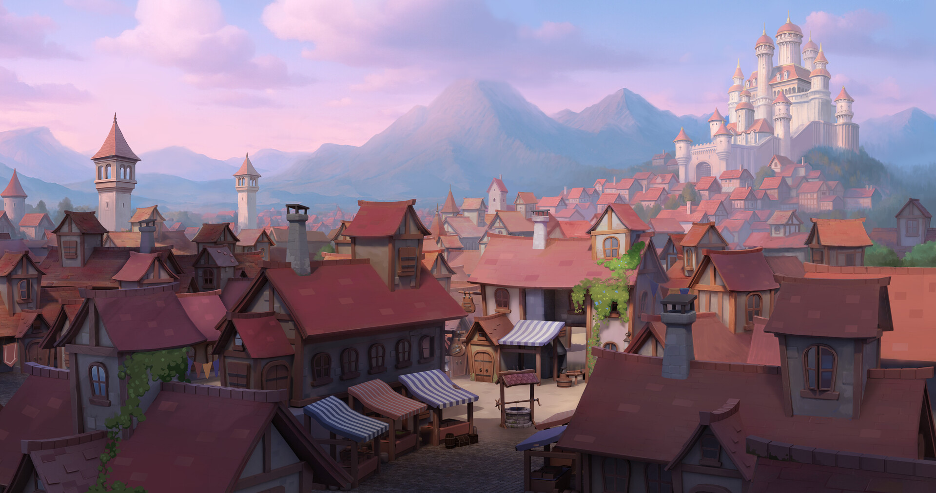 ArtStation - Stylized Medieval Town