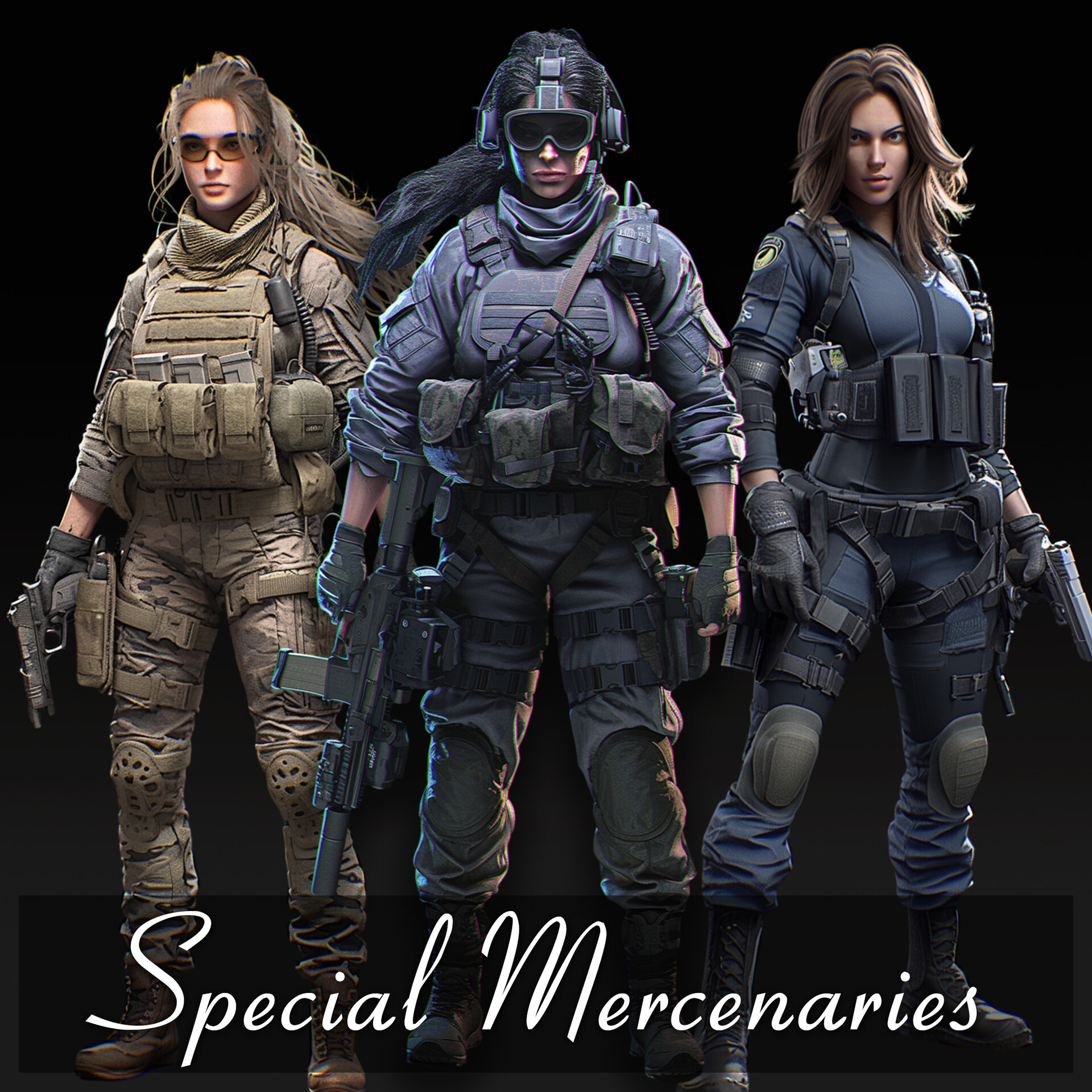 ArtStation - 250 Female Special Mercenaries (Full Body) - Character ...