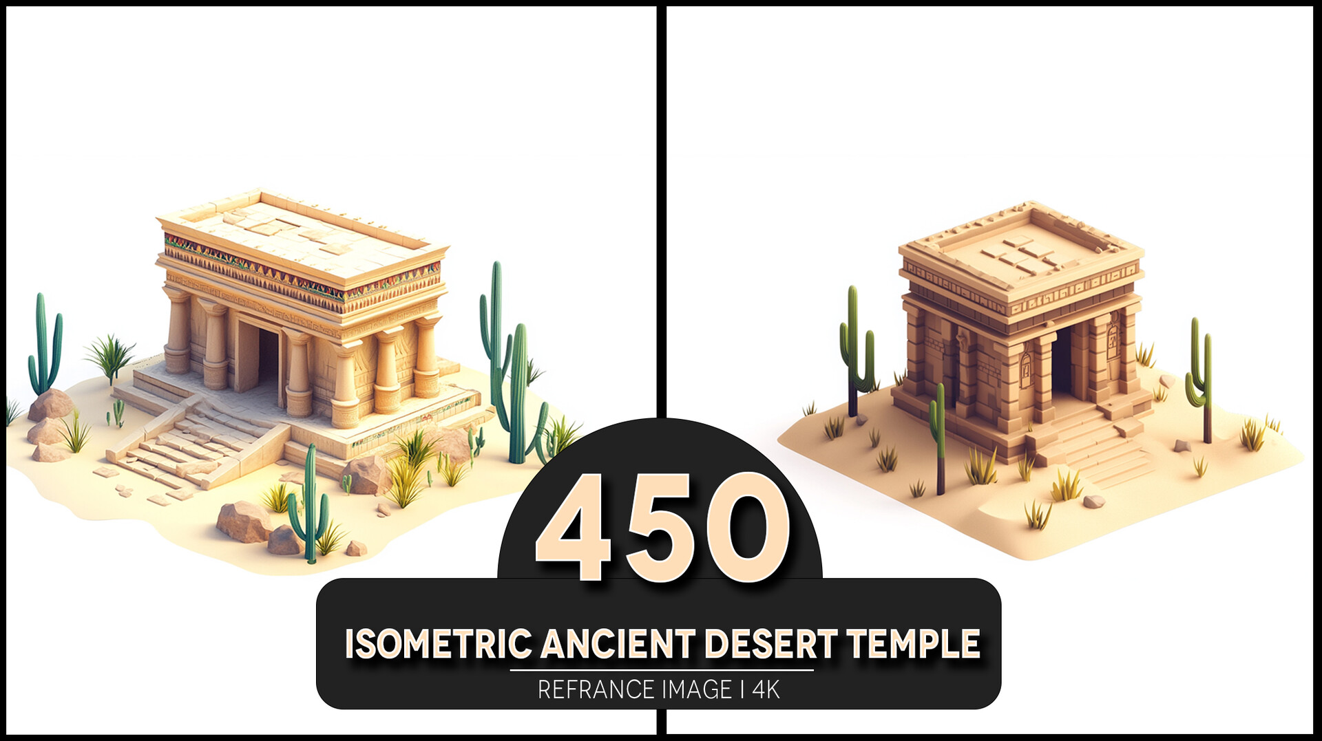 Pixel Ref - Isometric Ancient Desert Temple 4K Reference/Concept Images
