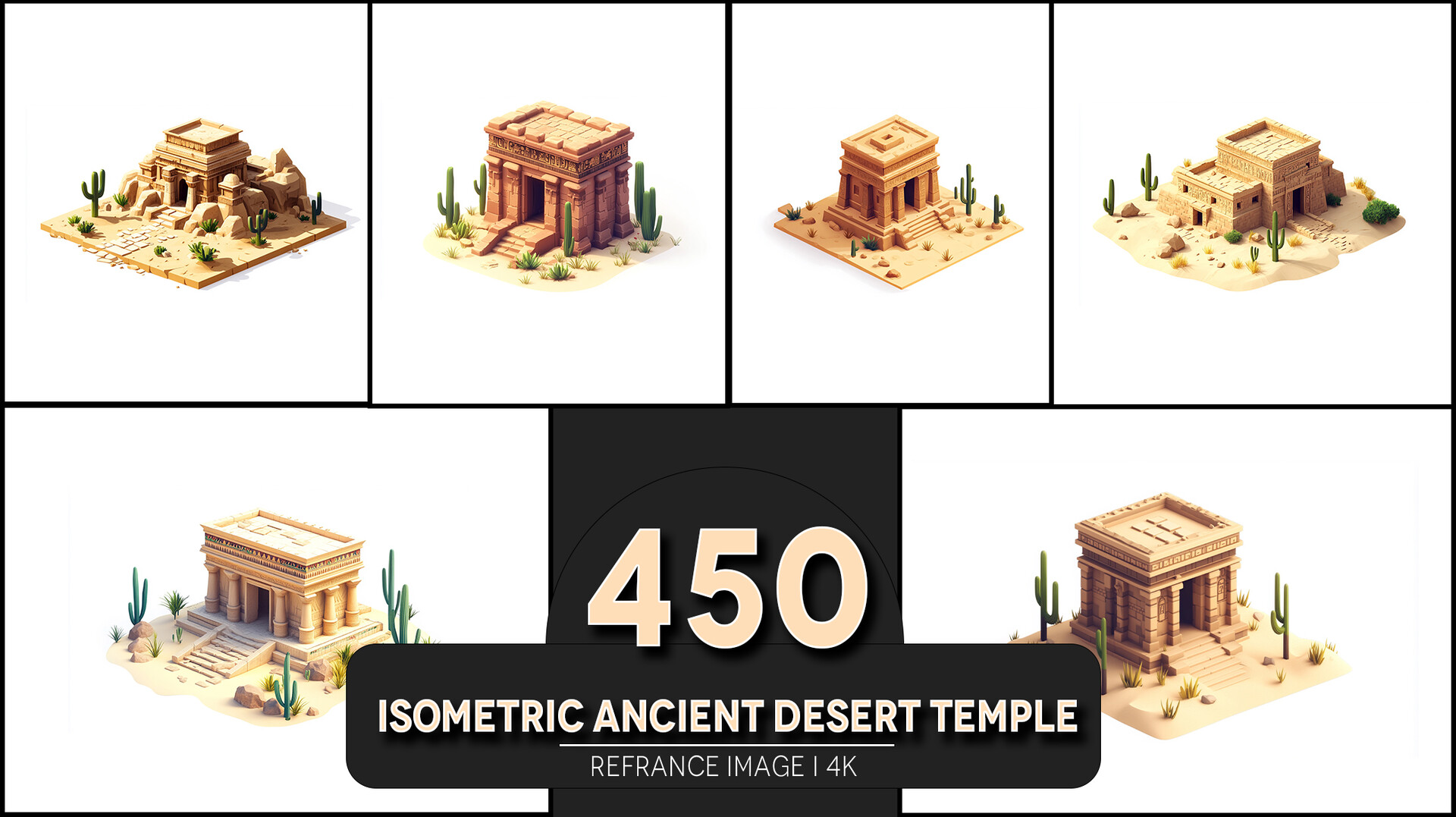 Pixel Ref - Isometric Ancient Desert Temple 4K Reference/Concept Images