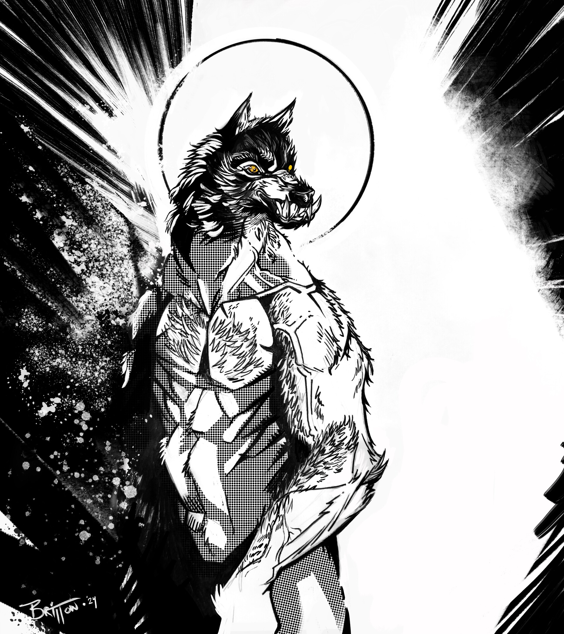 deviantart werewolf drawing