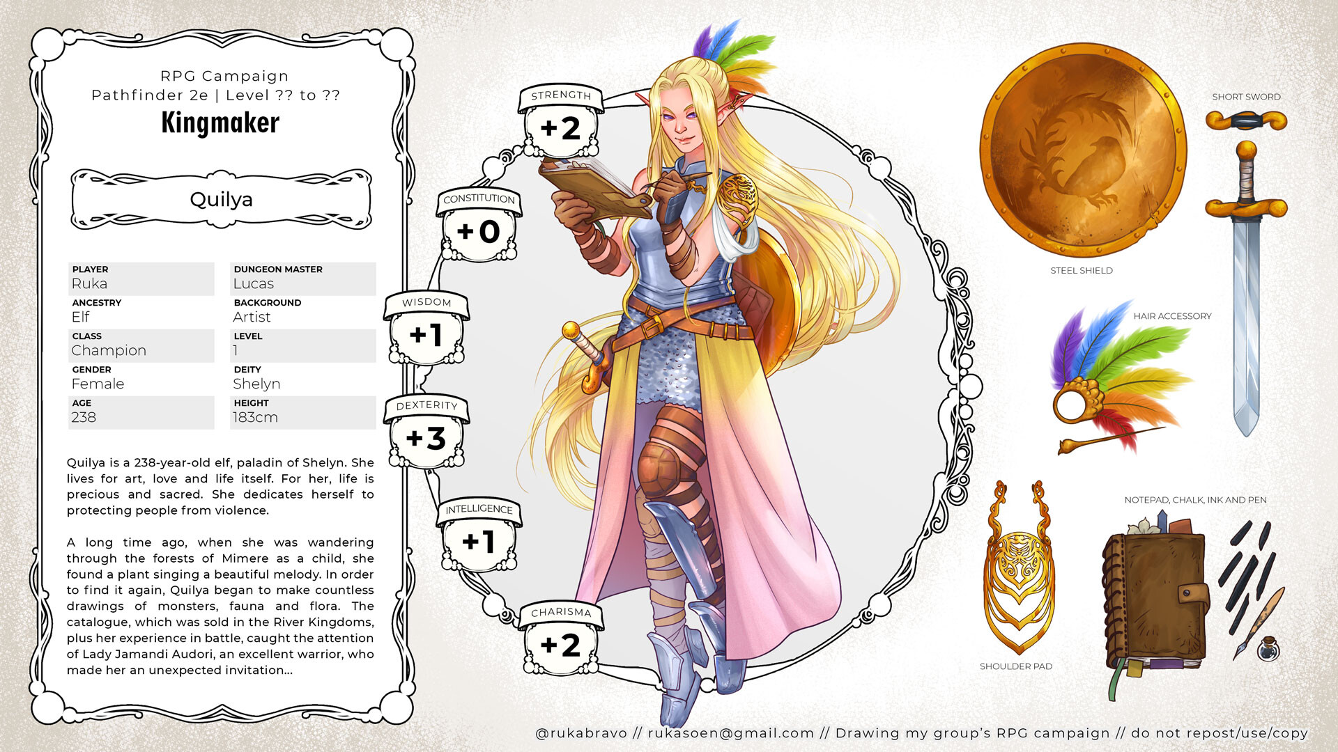 ArtStation - Quilya - Paladin Elf from Pathfinder's TTRPG