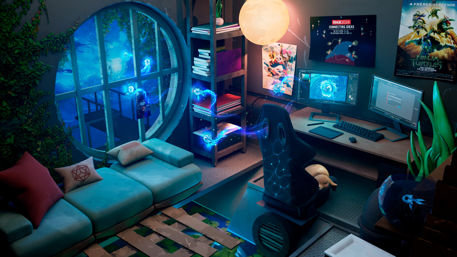 ArtStation - Underground Lofi Gaming Room - Stylized Scene Asset ...