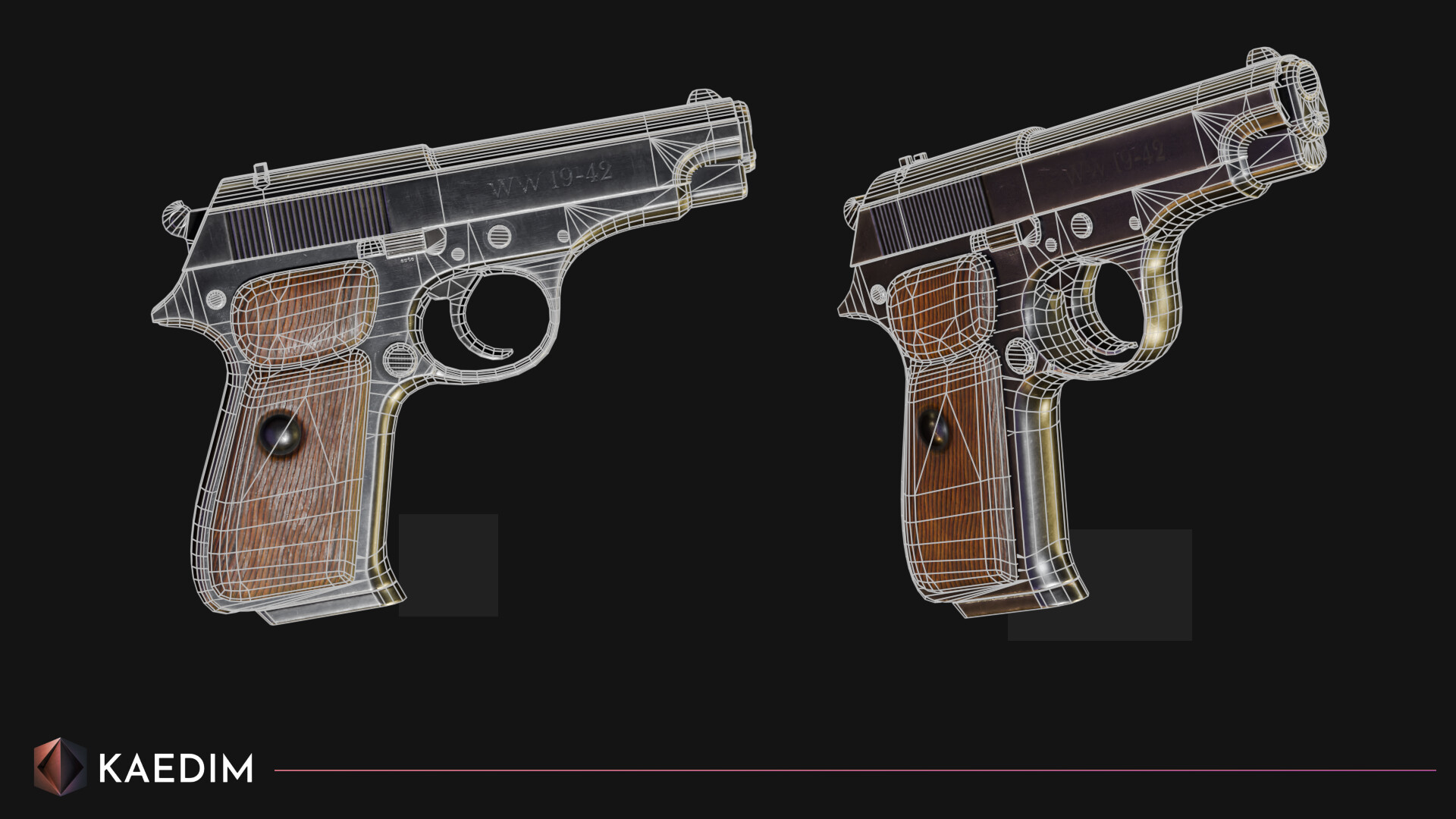 Kaedim - Handgun | Realistic 3D Game Asset | Kaedim