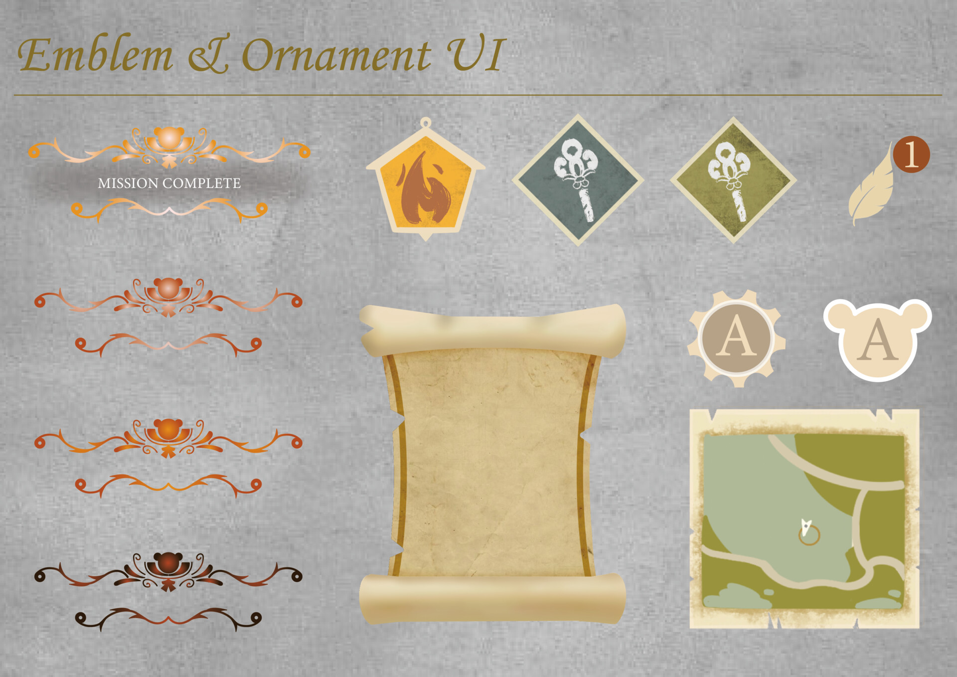 ArtStation - Emblem & Ornament UI｜紋飾與標記UI組