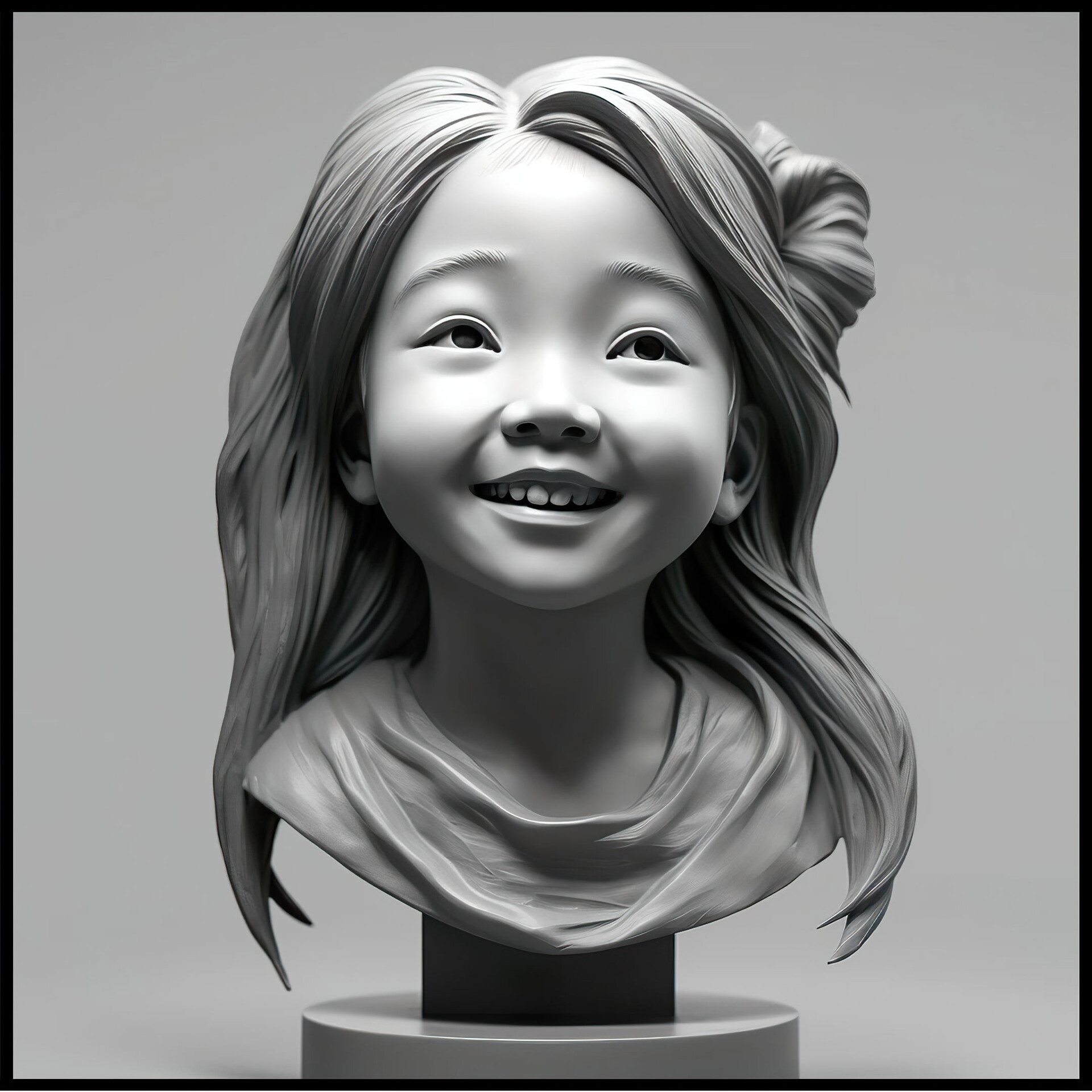 ArtStation - Smiling Asian Kid Girl Head
