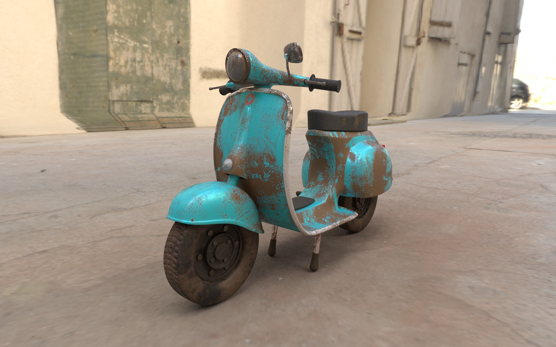 Deborshi Datta - Rusted scooter 3D Modelling