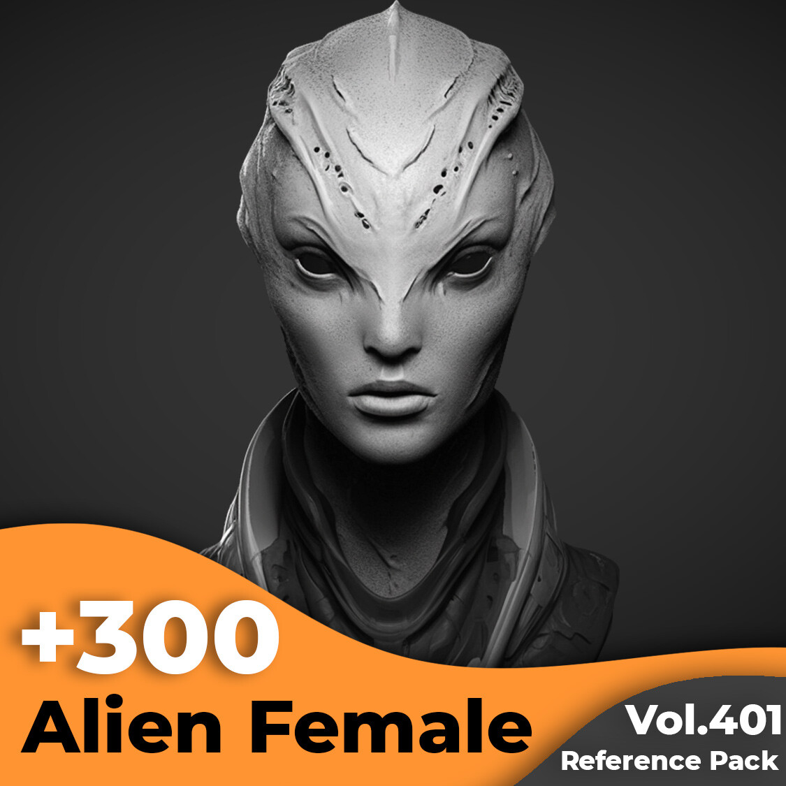 3D Head Sculpt References in 4K - Tika Art - +300 Alien Female Head ...