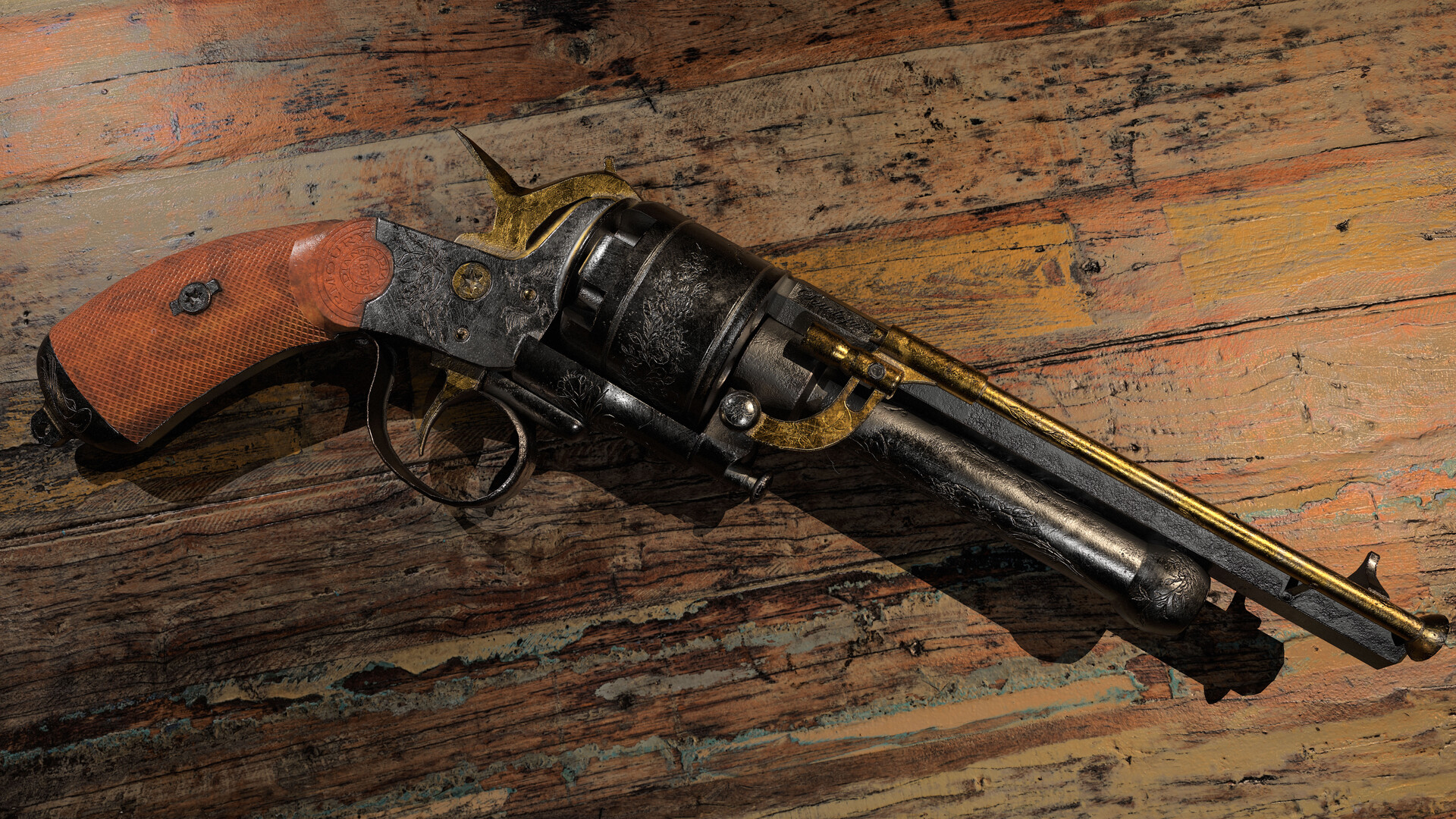 ArtStation - Vintage indian revolver 1857