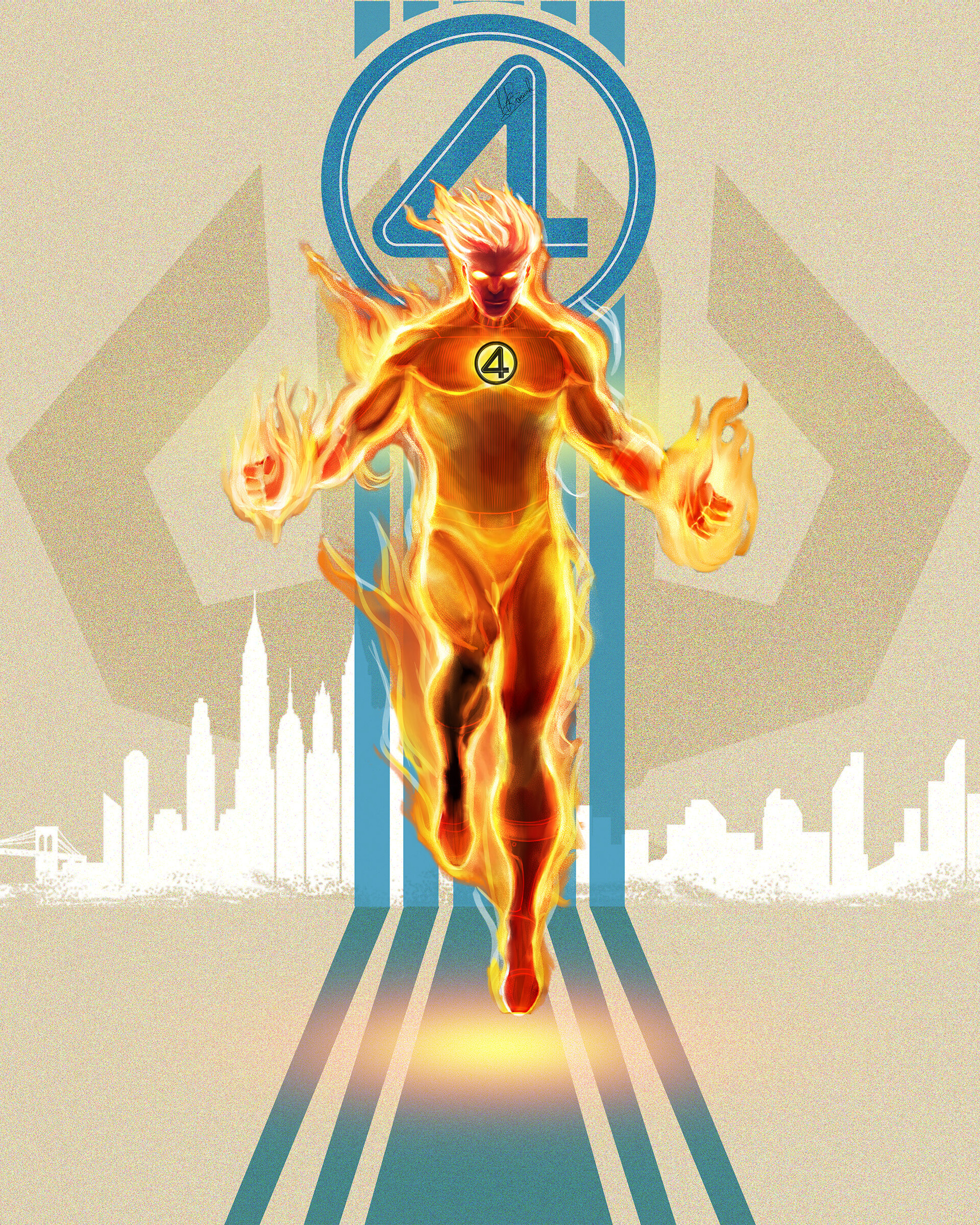 ArtStation - The Human Torch Concept Art ! FLAME ON!