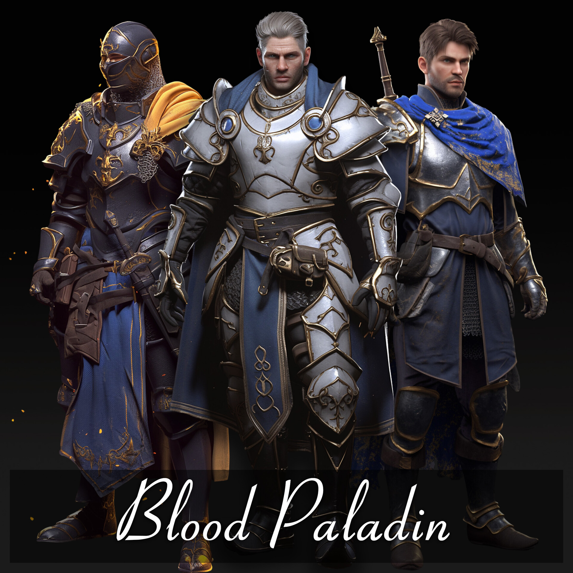ArtStation - 500 Fantasy Male Blood Paladin (Full Body) - Character ...