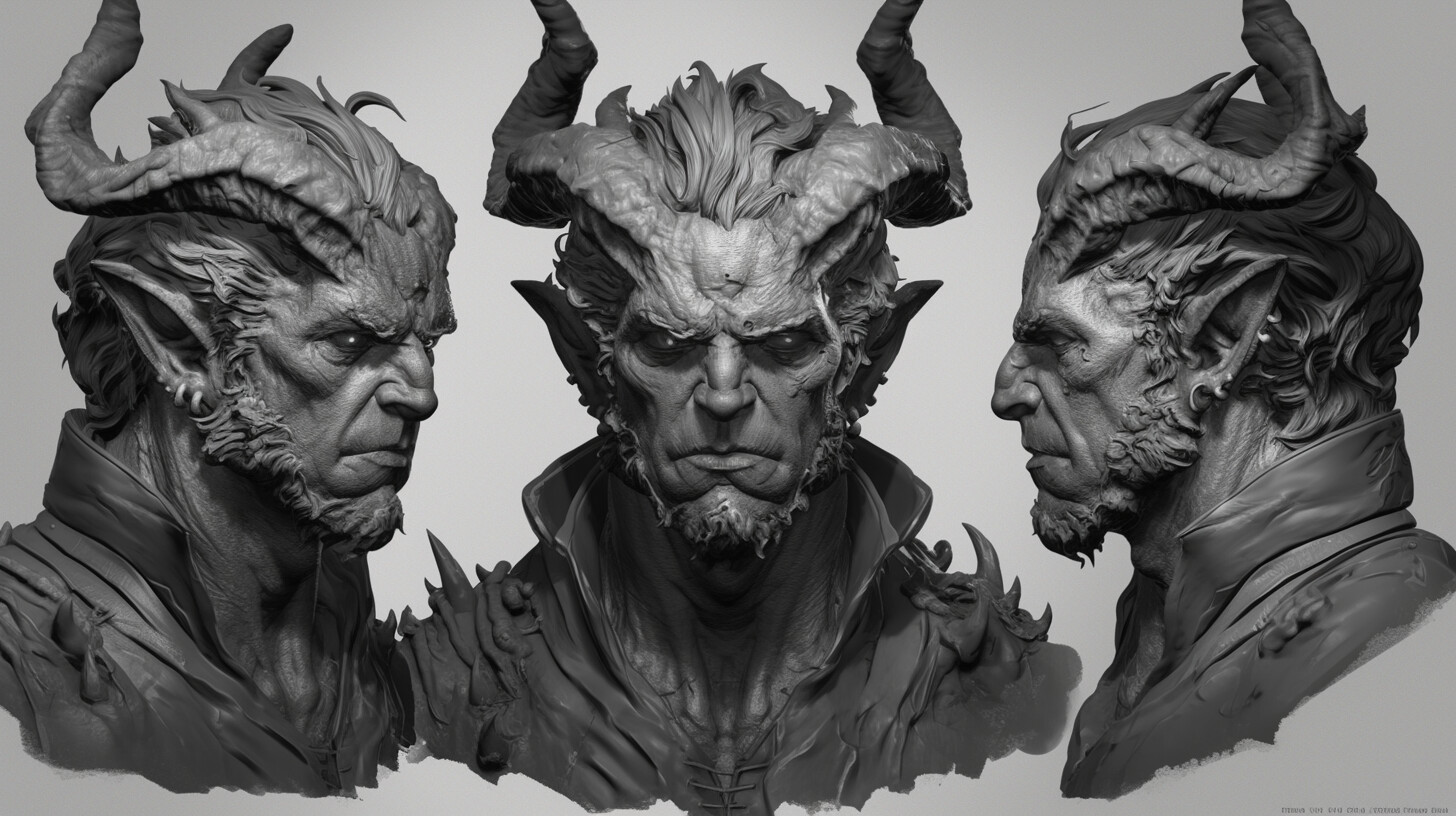 3D Head Sculpt References in 4K - Tika Art - +300 Demon Male Head ...