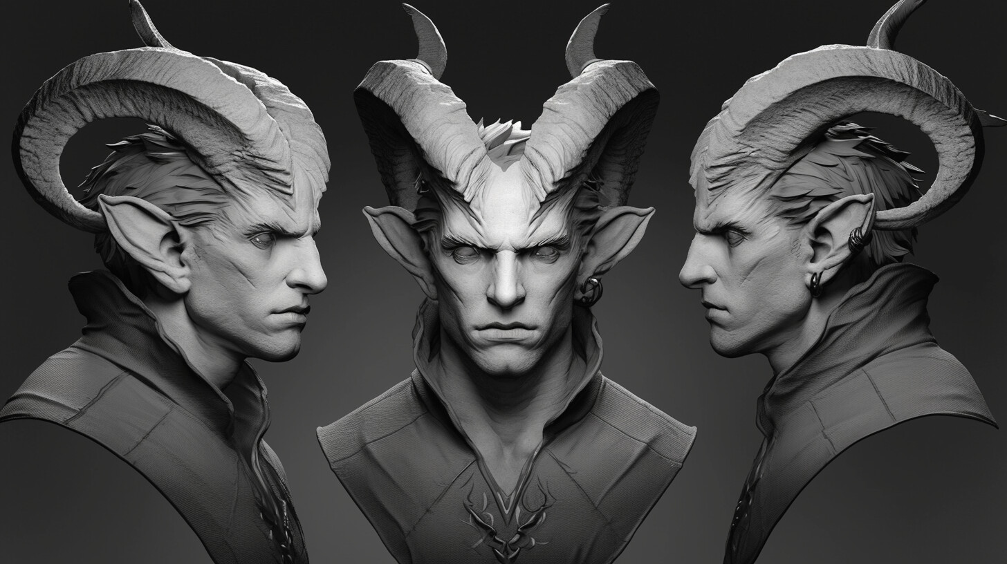 3D Head Sculpt References in 4K - Tika Art - +300 Demon Male Head ...