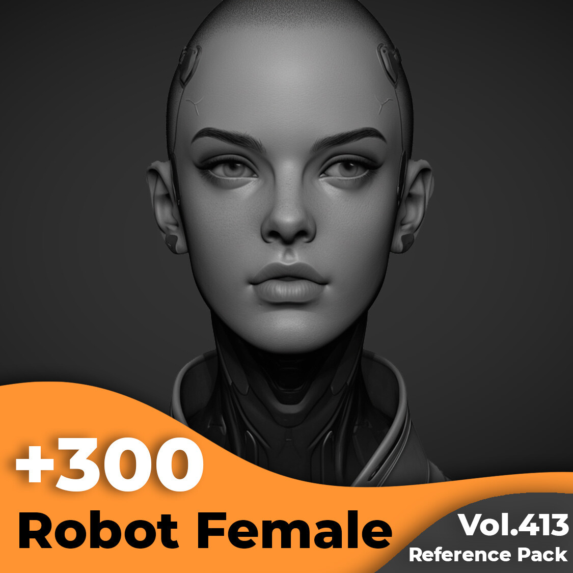 3D Head Sculpt References in 4K - Tika Art - +300 Robot Female Head ...