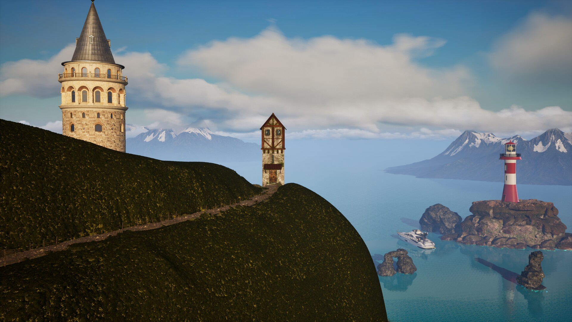 ArtStation - Coastal Watchtower and Lighthouse