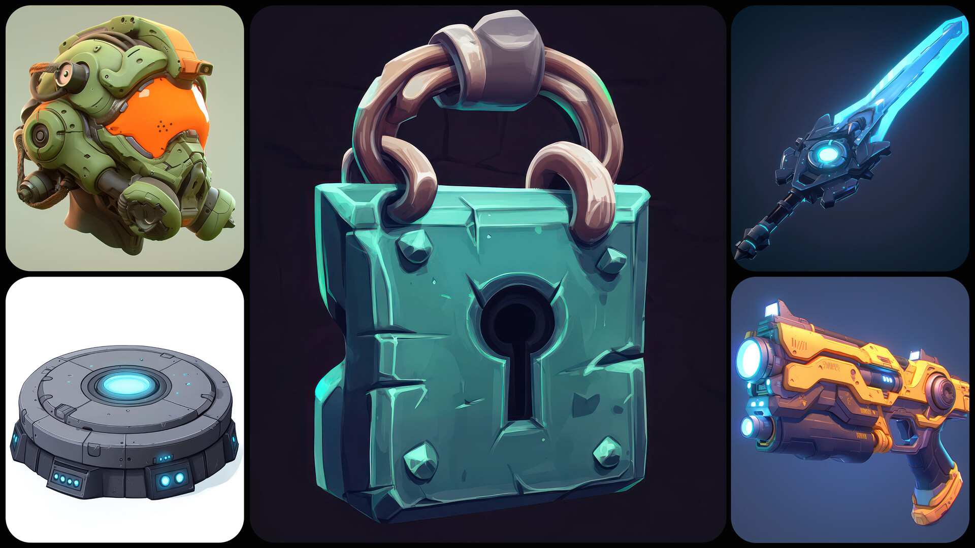Ferial Concept - 🔹480 Sci-Fi Stylized Asset Reference Image Pack v.14 |4K|