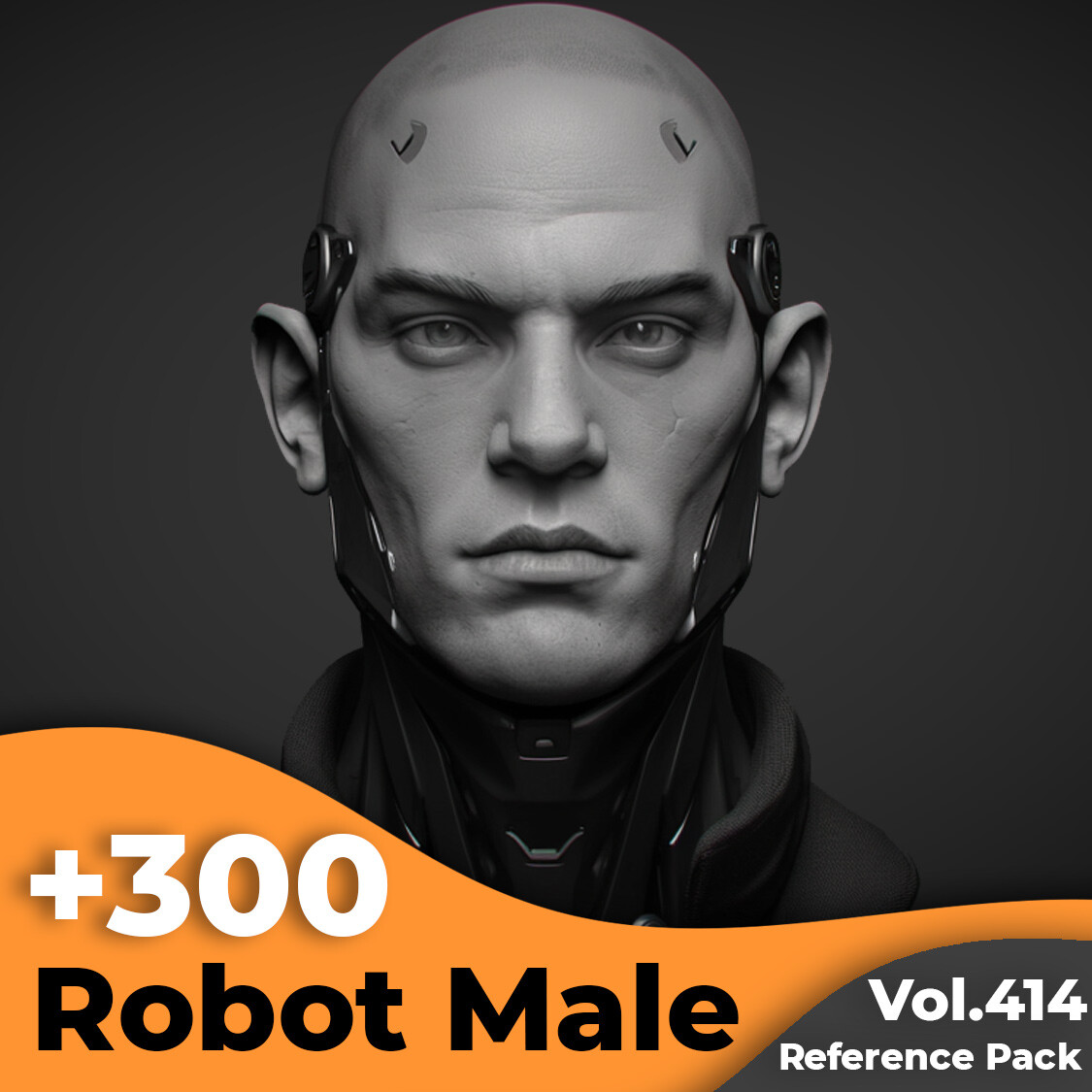 3D Head Sculpt References in 4K - Tika Art - +300 Robot Male Head ...