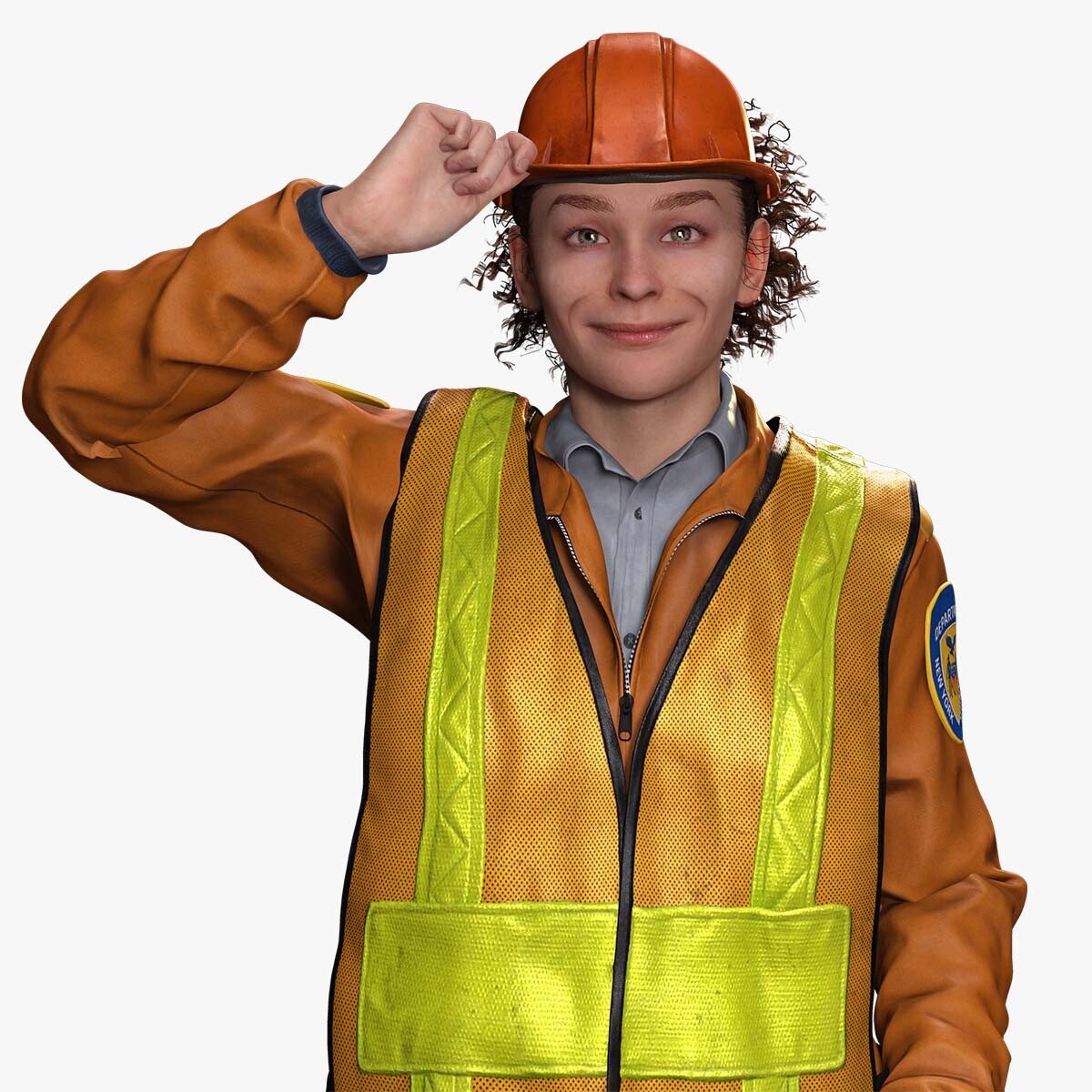 ArtStation - Female Construction Worker Character with Safety Vest