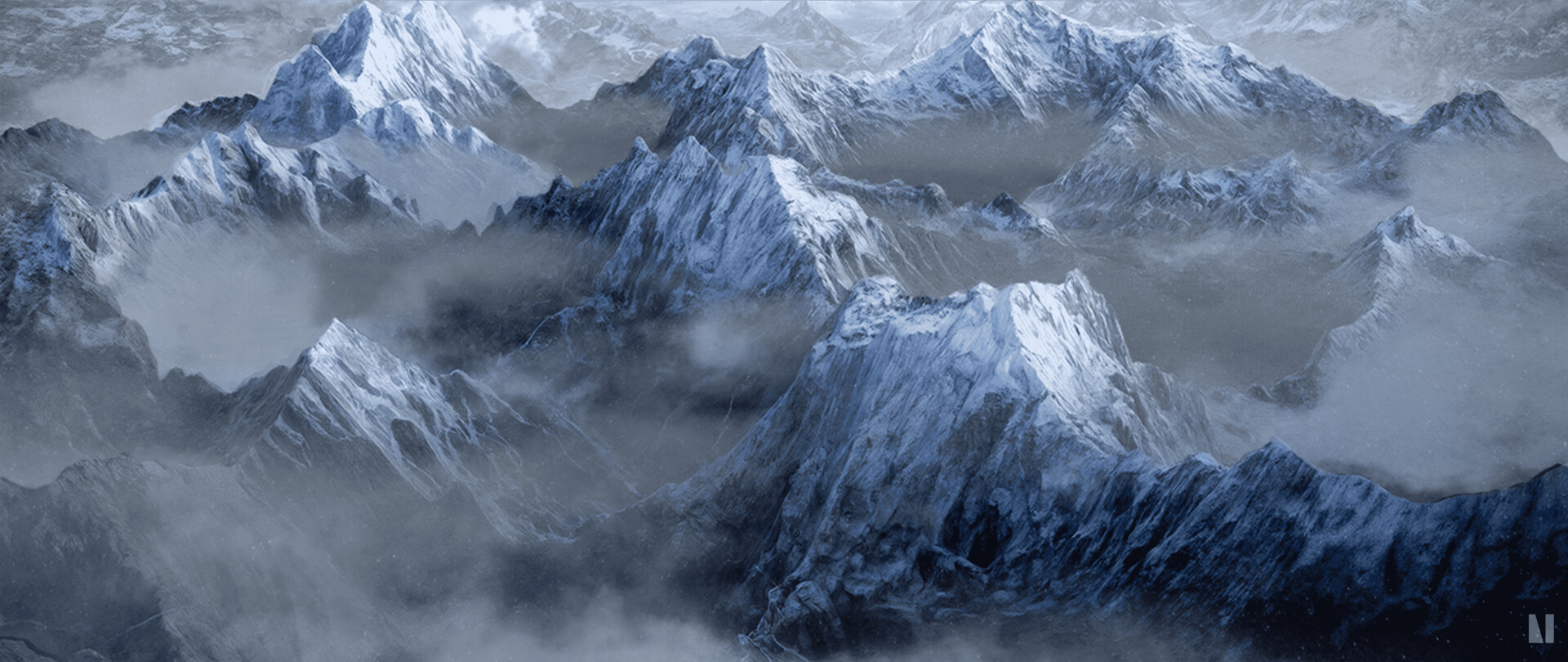 ArtStation - Snowy mountains