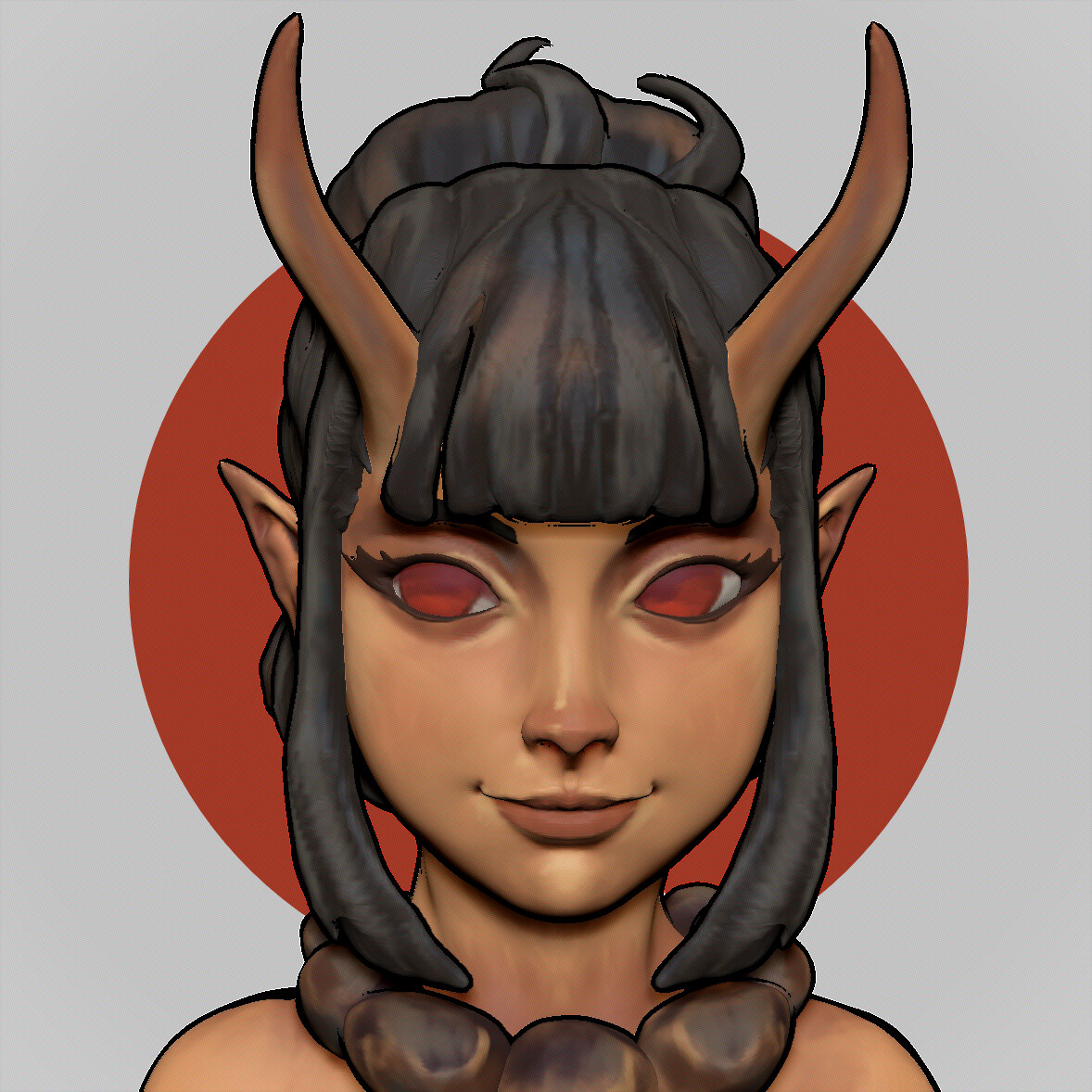 ArtStation - oni girl