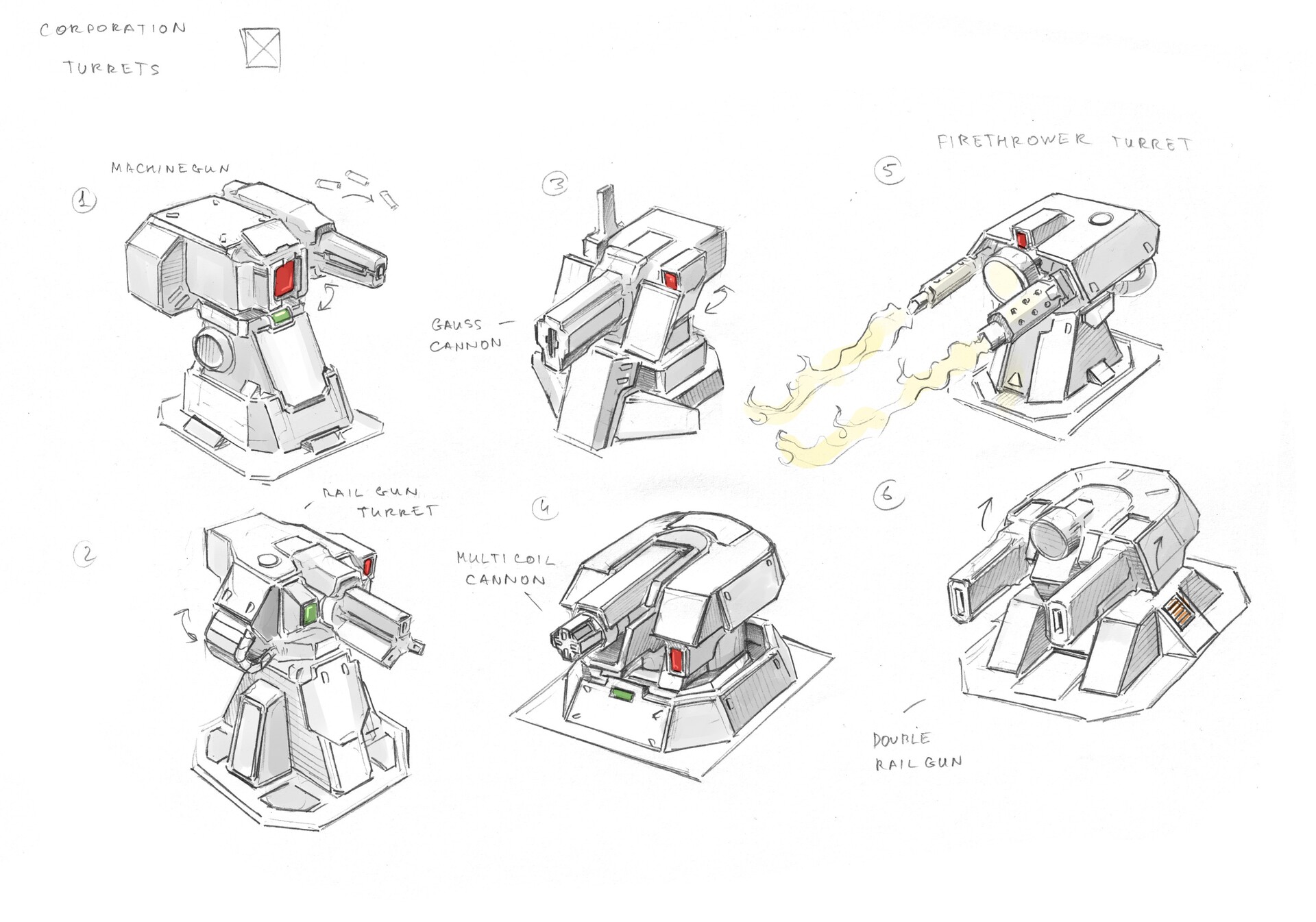 ArtStation - Corps turrets and bunkers