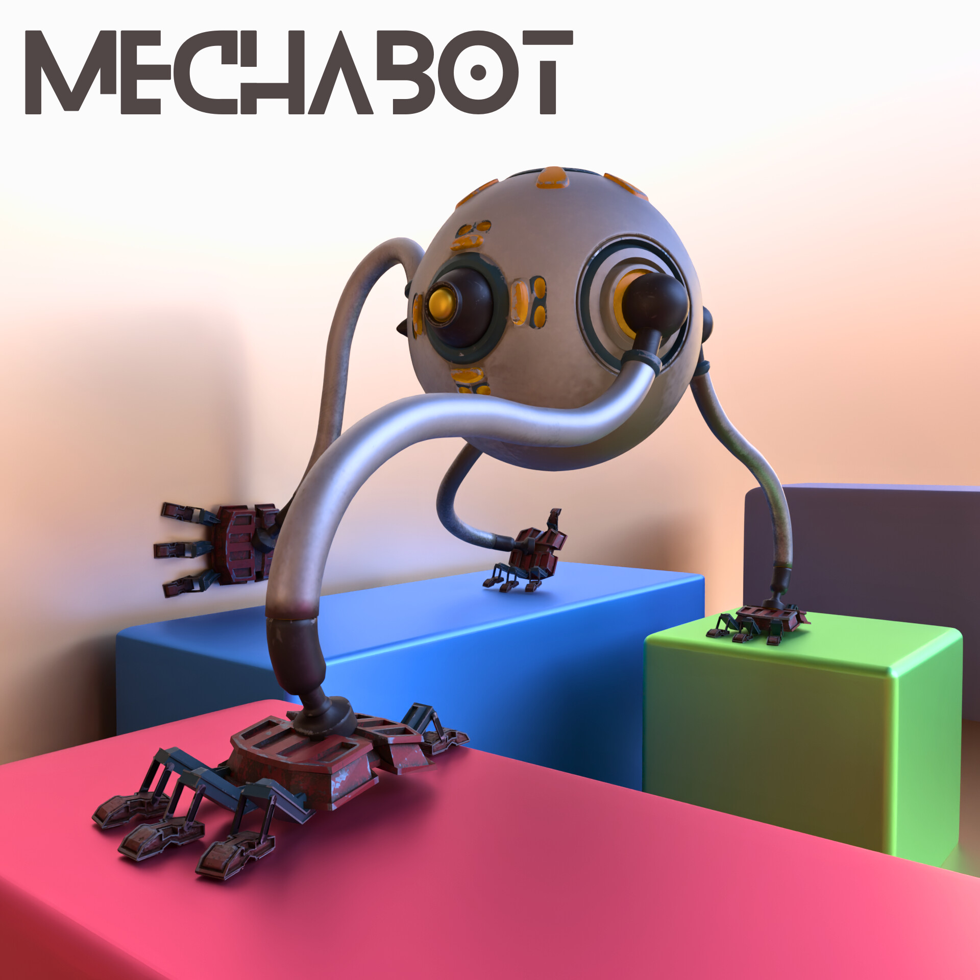 ArtStation - MechaBot I Blender I Robot 3D Artwork